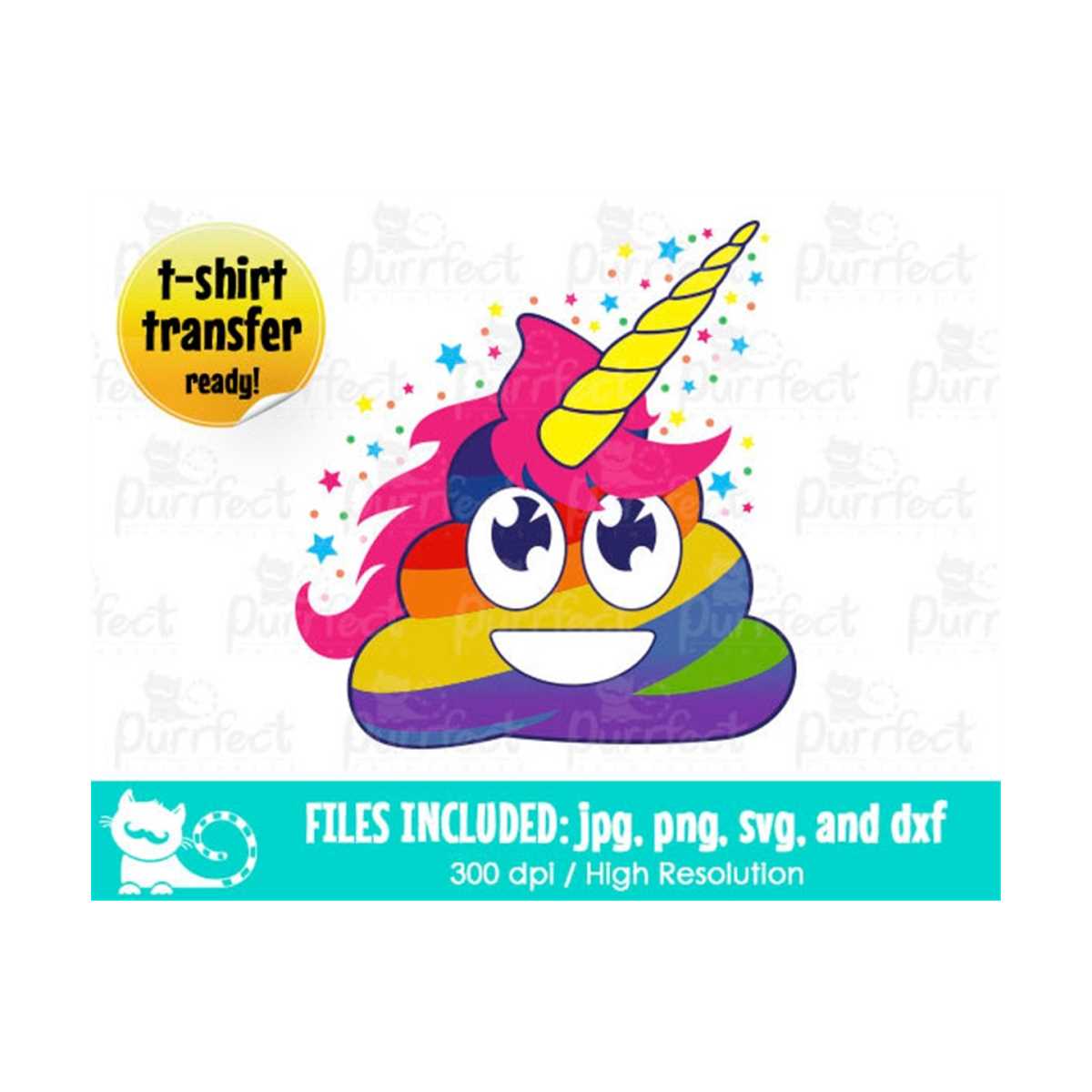 Cute Poop Unicorn Rainbow Style SVG, Unicorn Poop Rainbow SV | Inspire ...