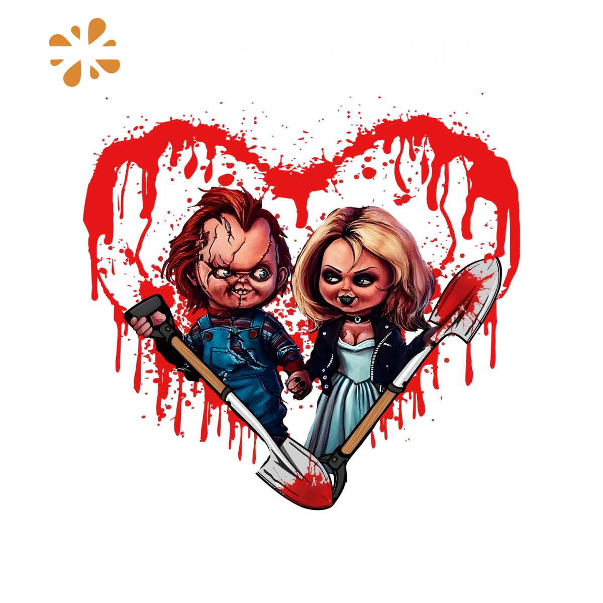 Chucky and Tiffany True Love Halloween Couple PNG Download | Inspire Uplift