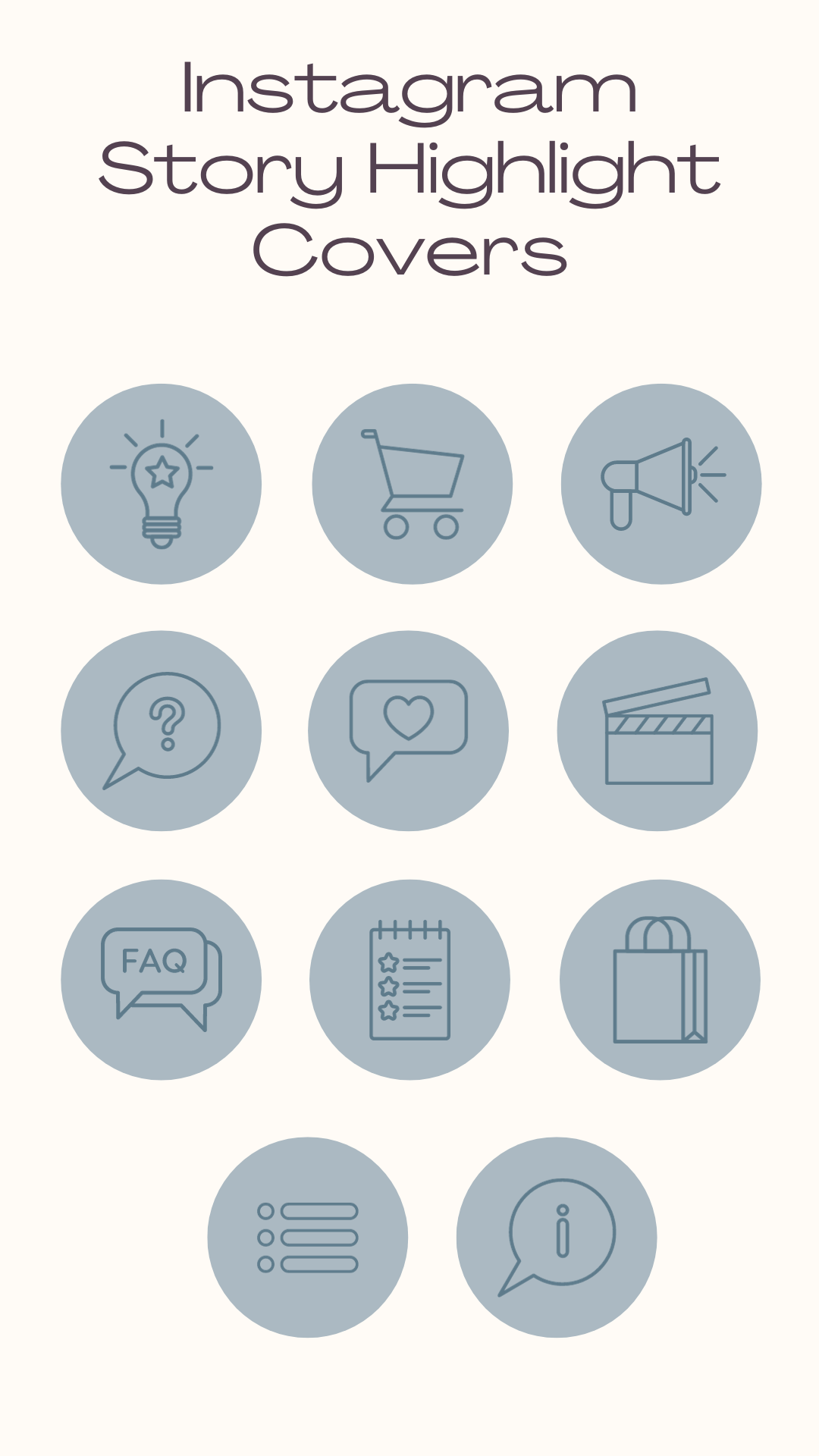 11 Blue Instagram Highlight Icons. Lifestyle Instagram Highl | Inspire ...