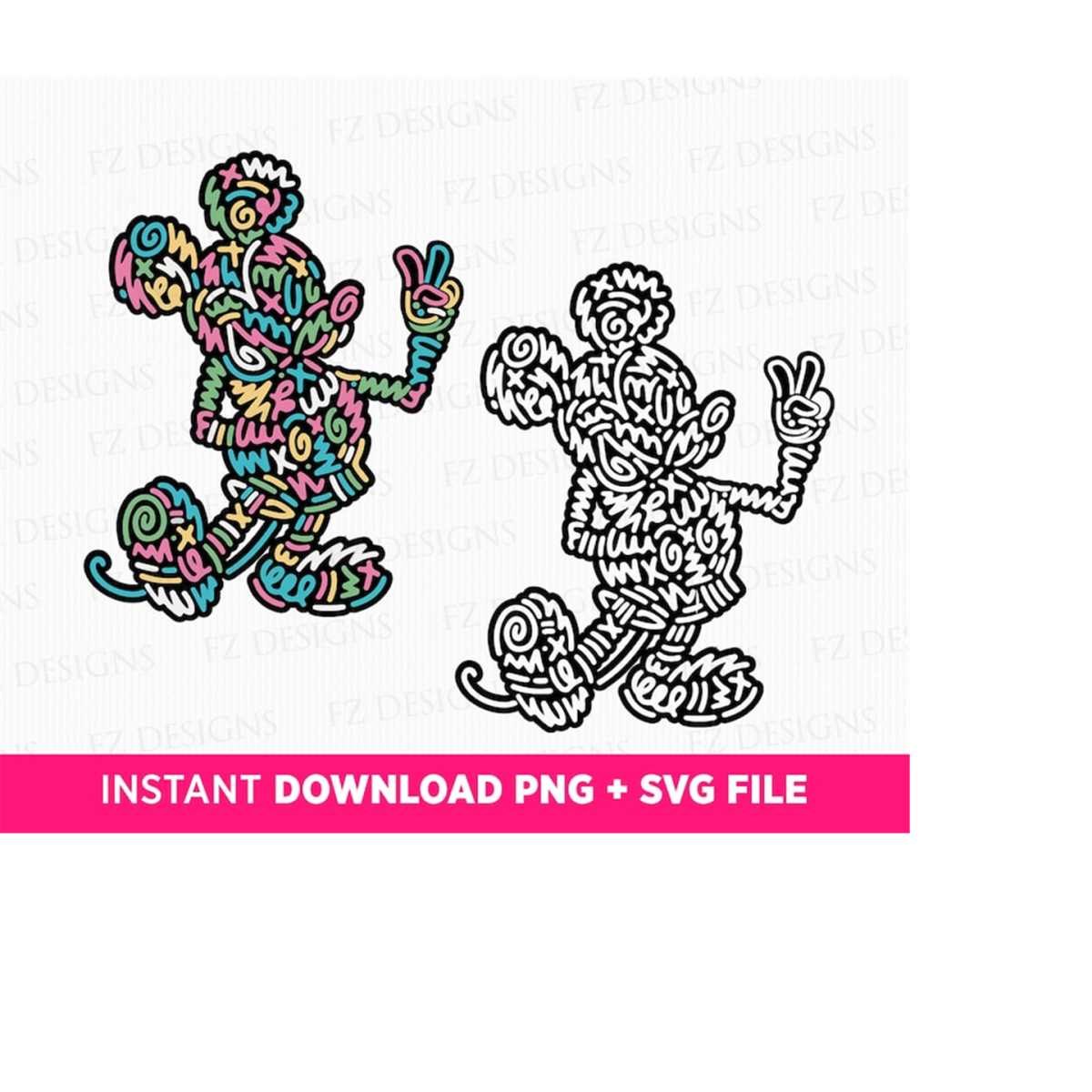 Mouse Sign Hand Svg, Retro Mouse Peace Svg, Print Ready Mous - Inspire ...