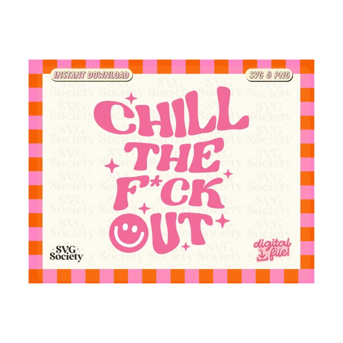 Chill Out SVG PNG, Trippy Groovy and Cute Lettering Design f | Inspire ...