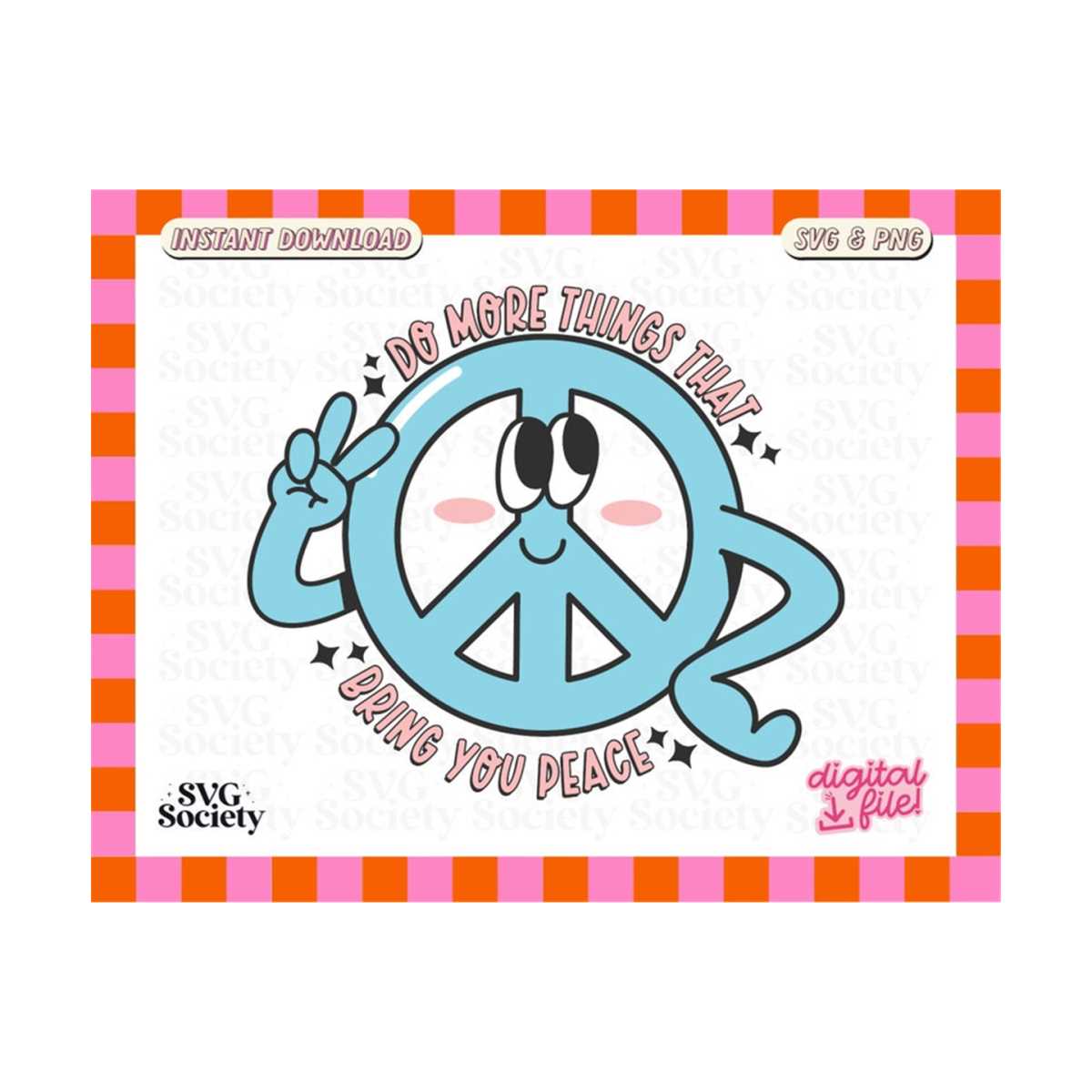 Do More Things That Bring You Peace, Mental Health Retro PNG | Inspire ...