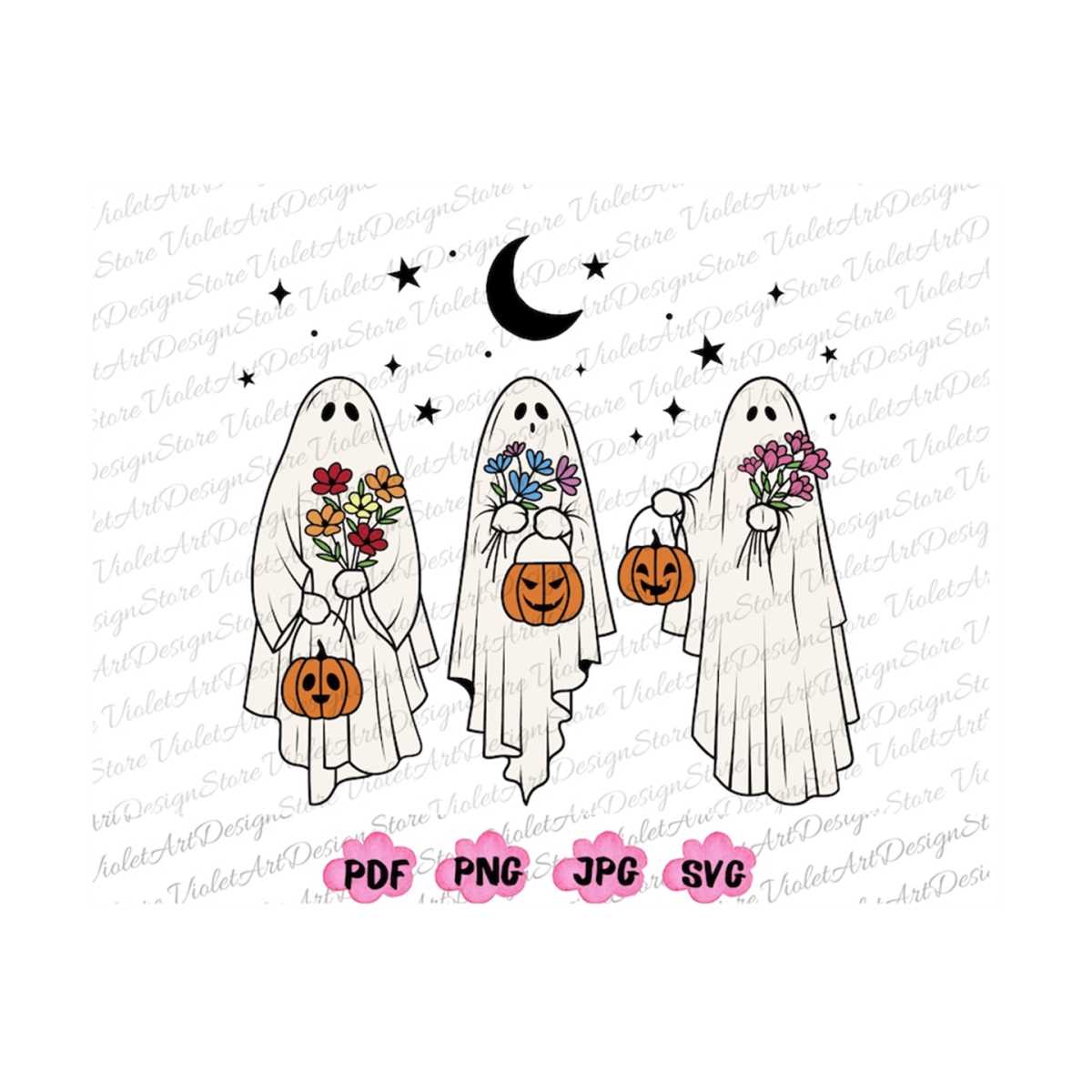 Floral Ghost Svg, Floral Ghost Png, Halloween Ghost Png, Flo | Inspire ...