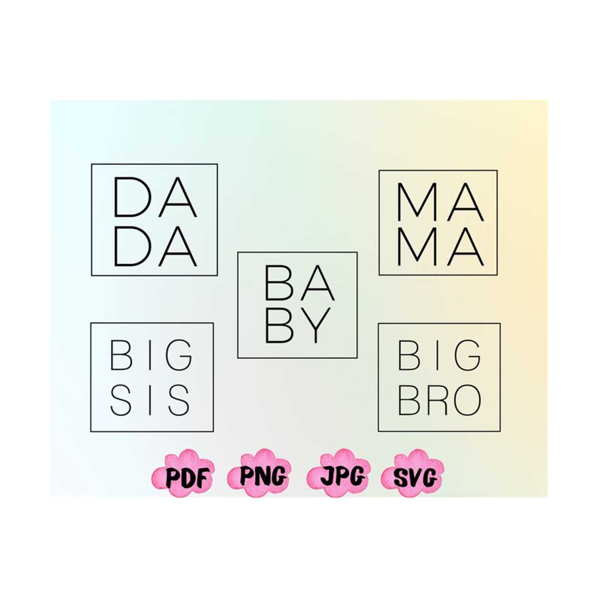 Matching Family Names in Square Frame SVG PNG Files for cutt | Inspire ...