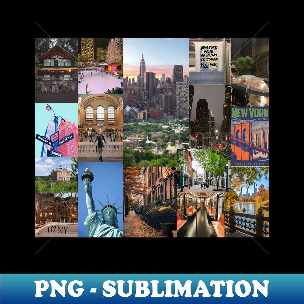 new york aesthetic collage - Artistic Sublimation Digital Fi - Inspire Uplift