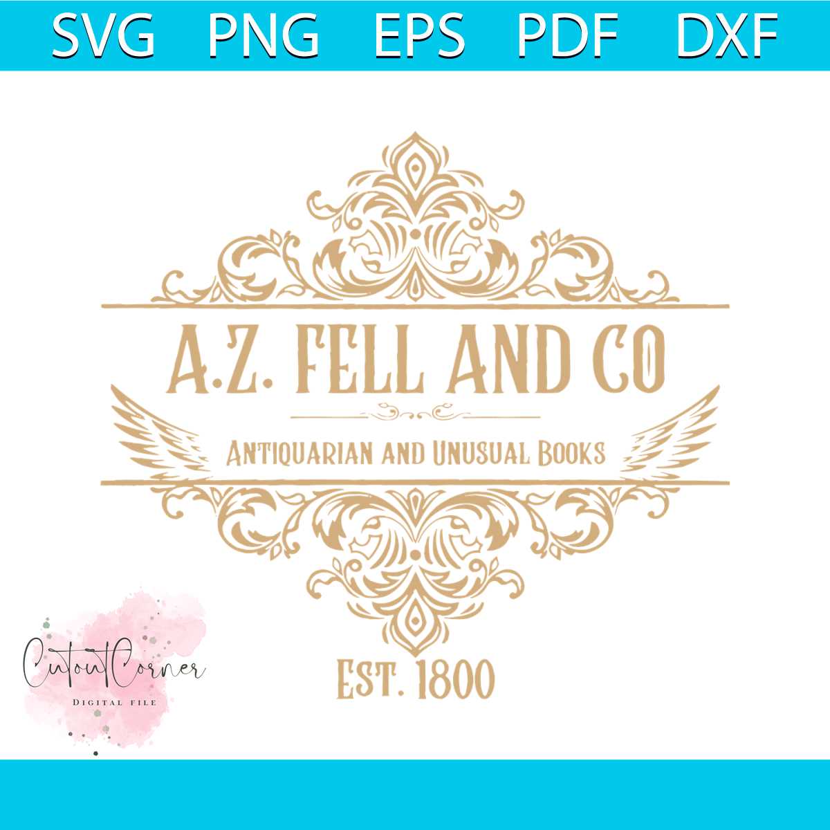 Good Omens Antiquarian and Unusual Books SVG Download | Inspire Uplift