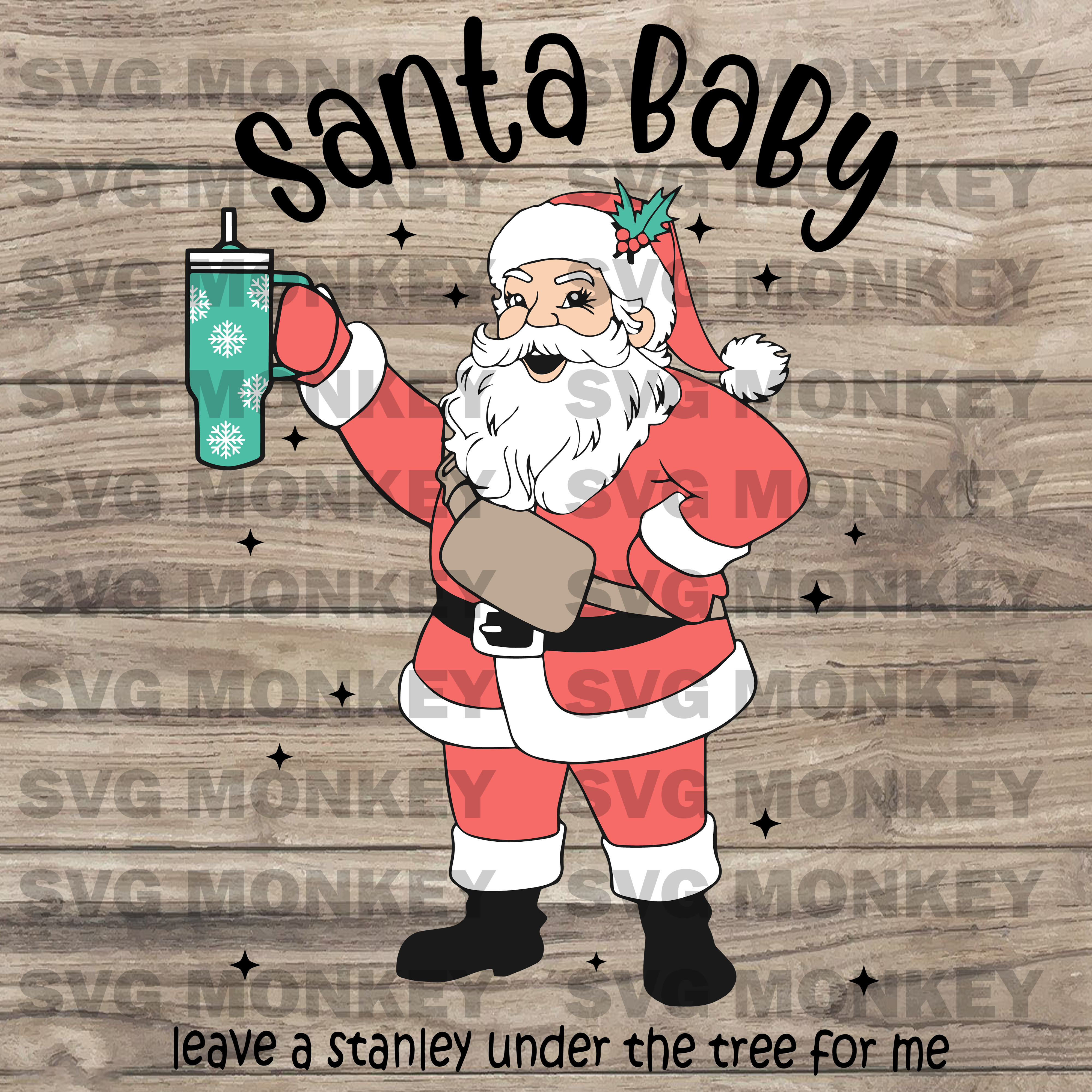 Funny Boujee Santa Baby Christmas Stanley SVG Download SVG E | Inspire ...