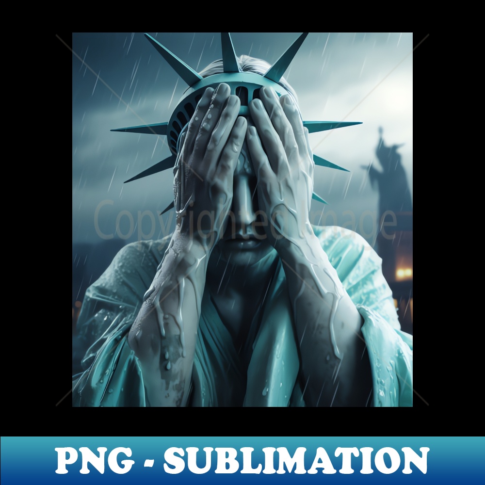 Statue of liberty crying with her hands covering her face - | Inspire ...