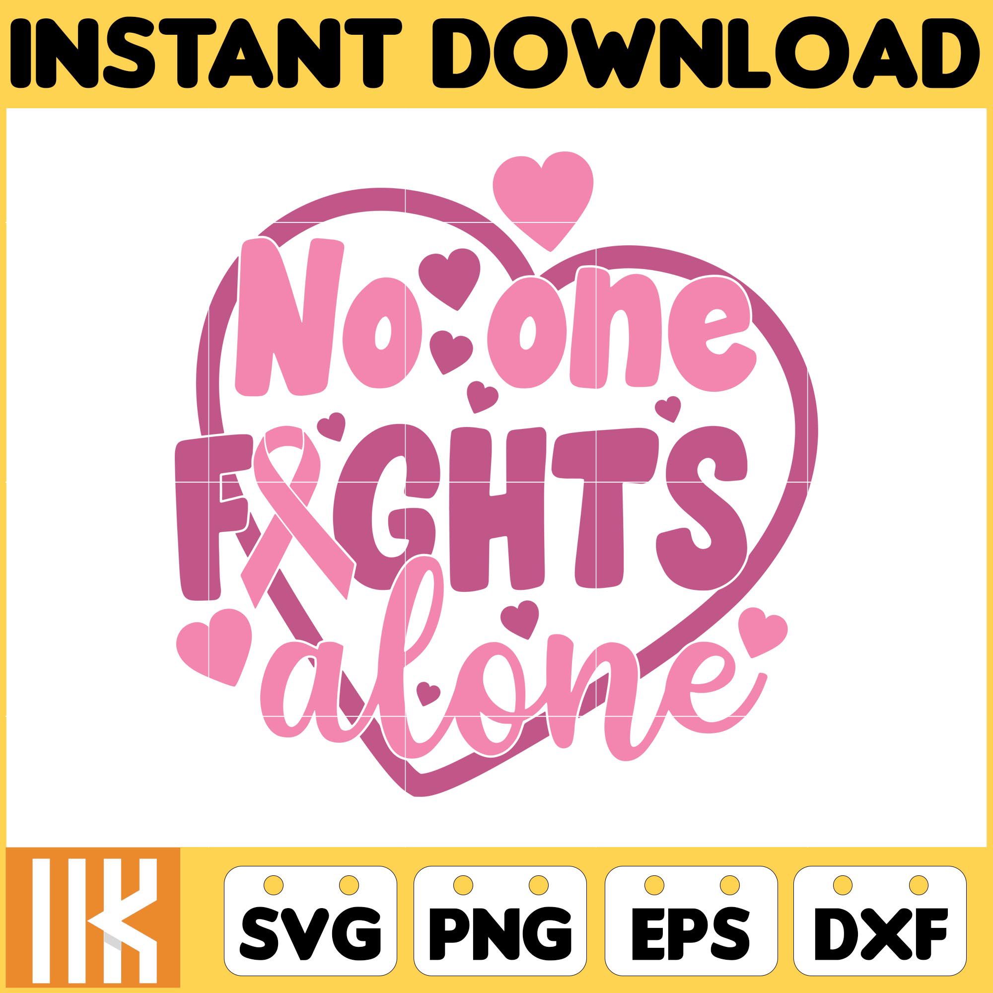 Breast Cancer Svg, No One Fights Alone Svg, Cancer Awareness | Inspire ...