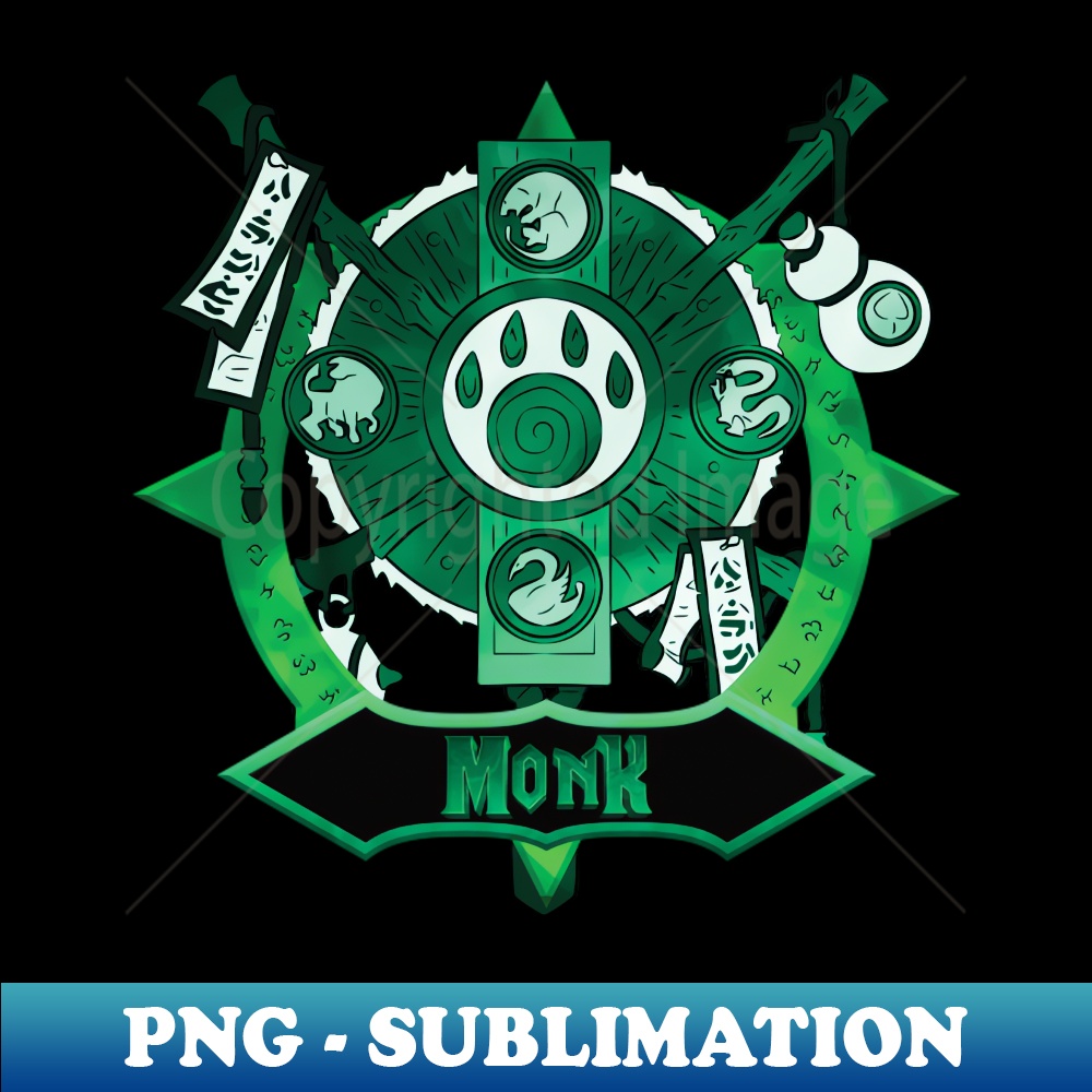 Monk Class - Crest - PNG Transparent Sublimation Design - Bo | Inspire ...