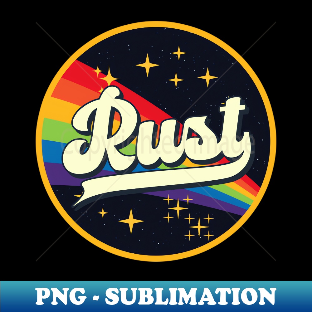 Rust Rainbow In Space Vintage Style - Sublimation-Ready PNG | Inspire ...