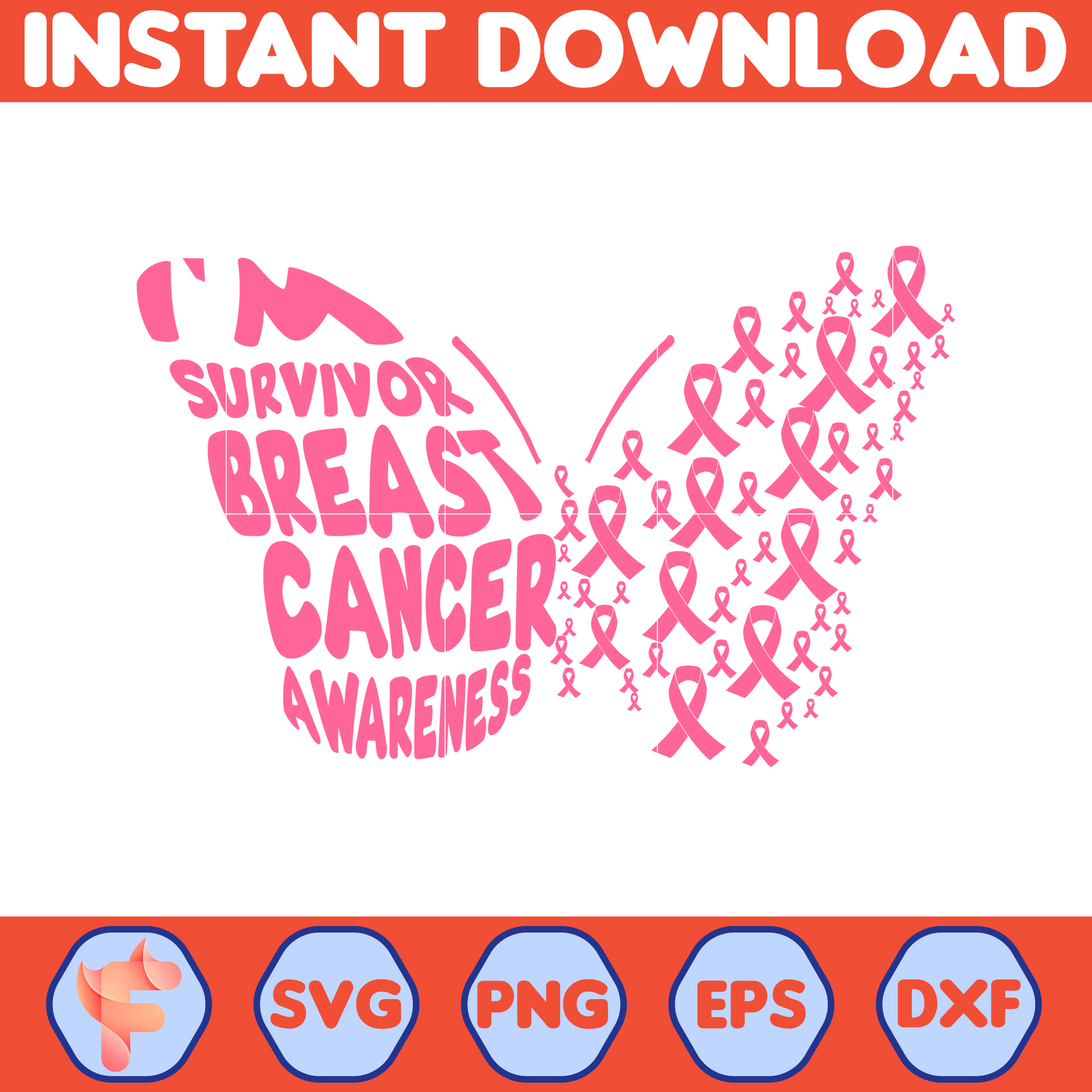Breast Cancer Svg, I'm Survivor Breast Cancer Awareness Svg, | Inspire Uplift