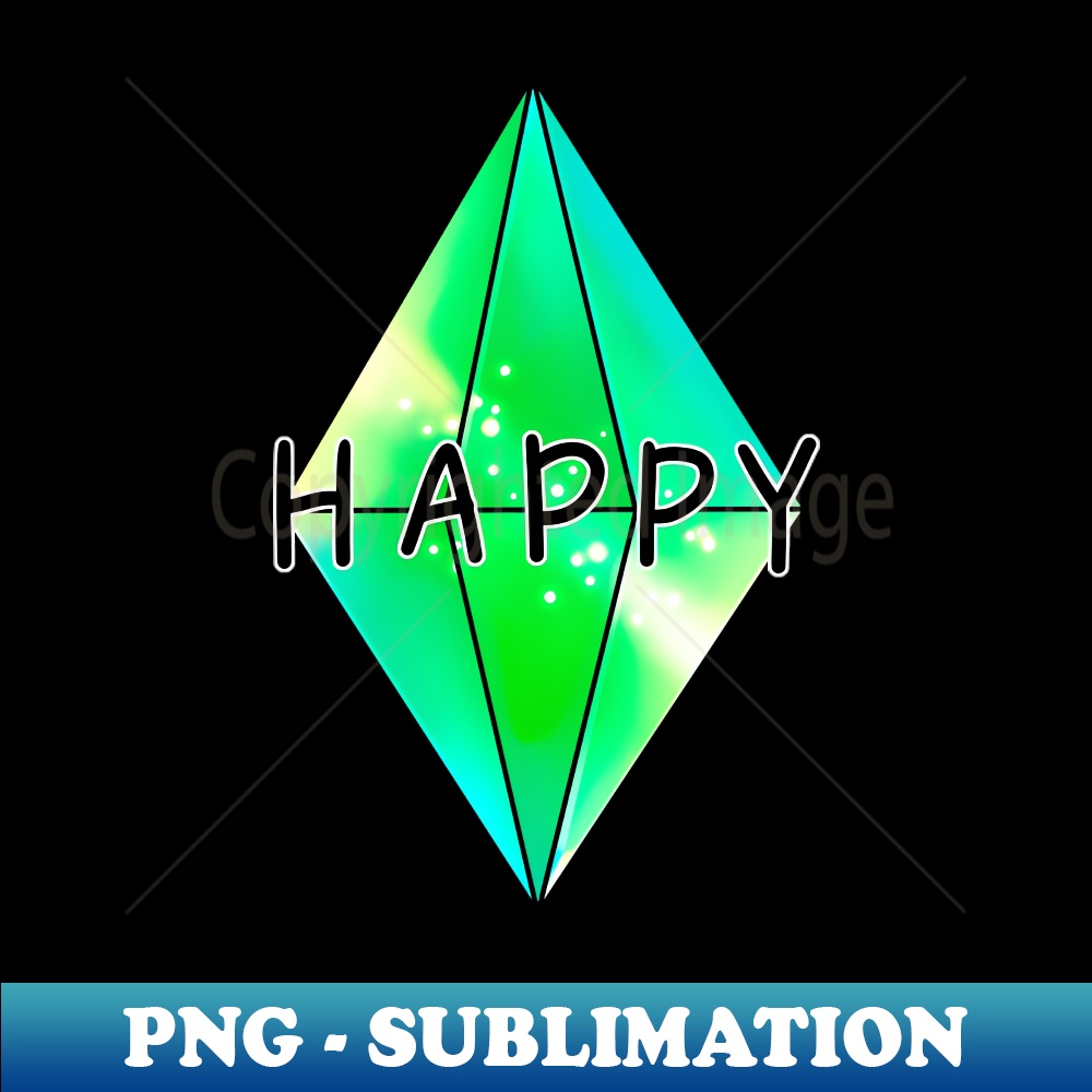 HAPPY Sims 4 mood plumbob - PNG Transparent Sublimation File | Inspire ...