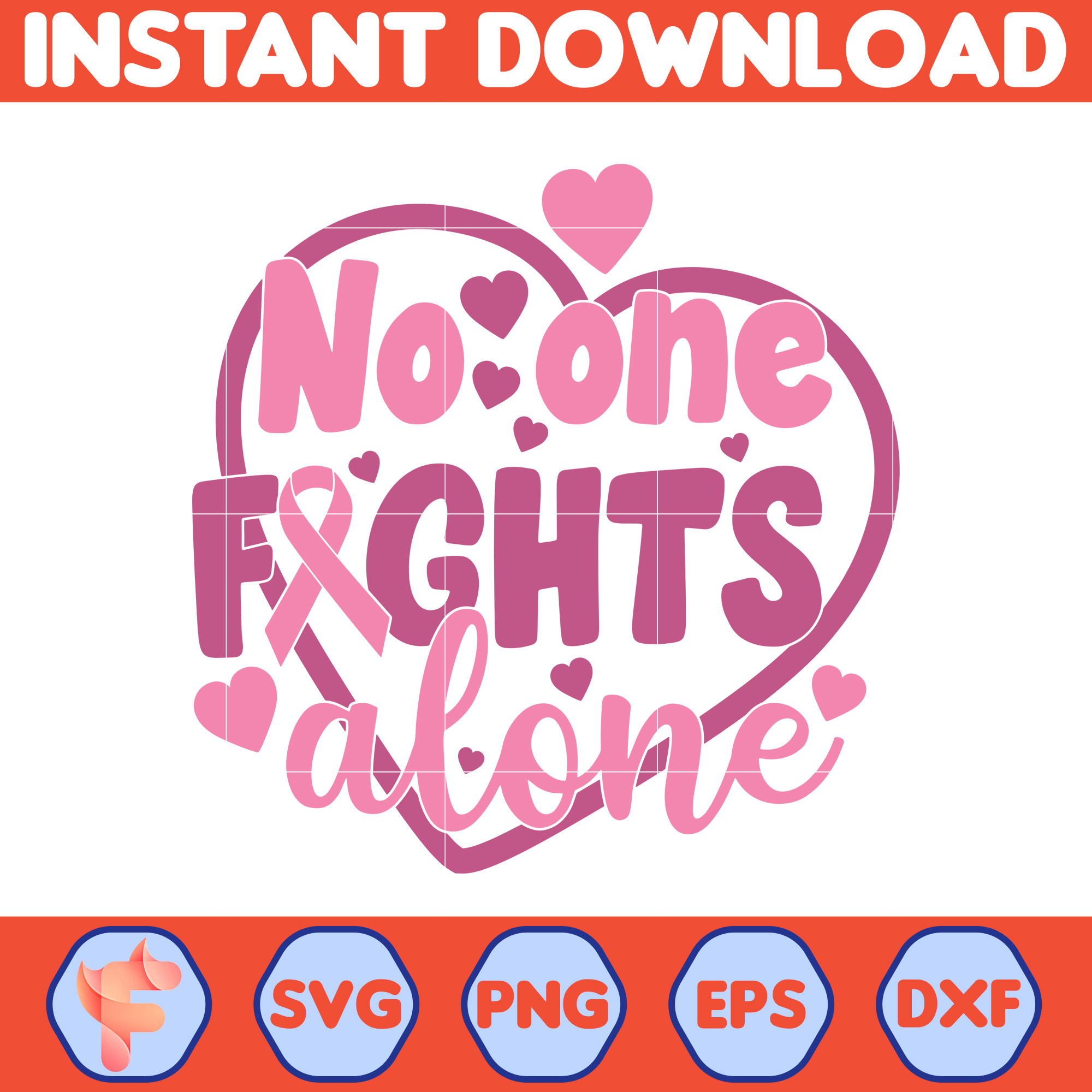 Breast Cancer Svg, No One Fights Alone Svg, Cancer Svg, Canc - Inspire Uplift