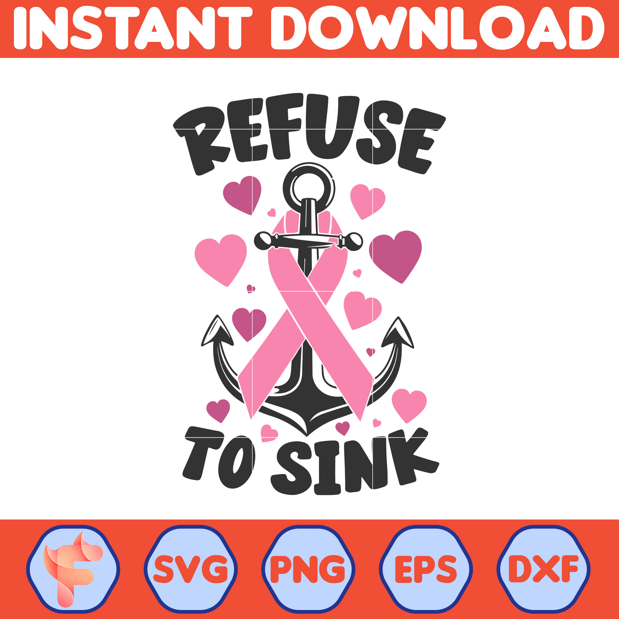 Breast Cancer Svg, Refuse To Sink Svg, Cancer Awareness, Ins - Inspire ...