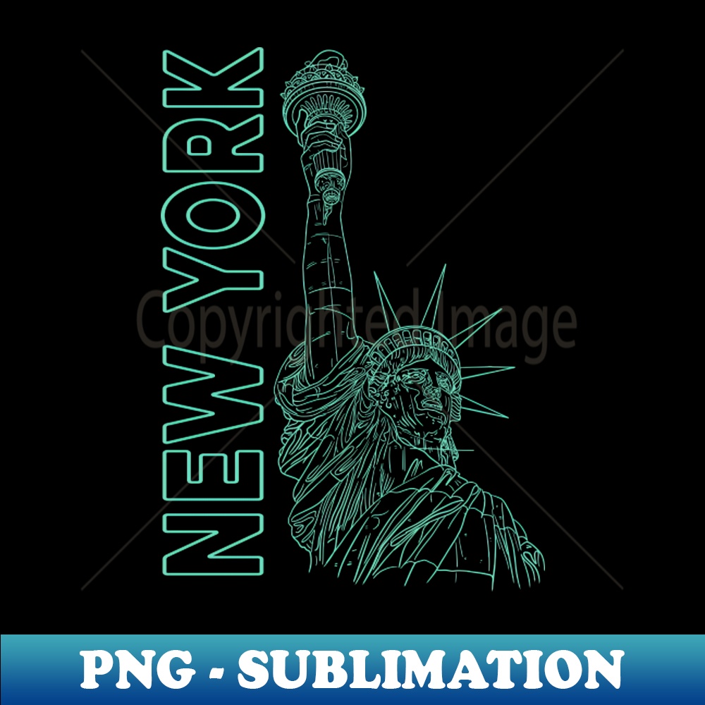 New York with Statue Of Liberty line drawing design 1 - Eleg | Inspire ...
