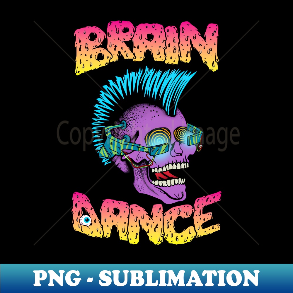 Cyberpunk Skull Brain Dance - PNG Transparent Digital Downlo | Inspire ...