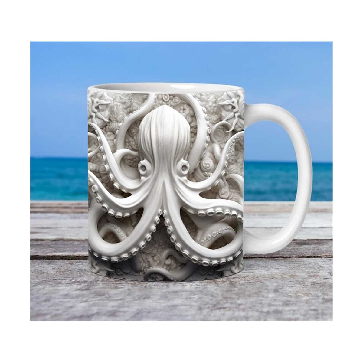 3D Seashells Beach Mug, 3D Summer Beach Flowers Seashells Mu | Inspire ...