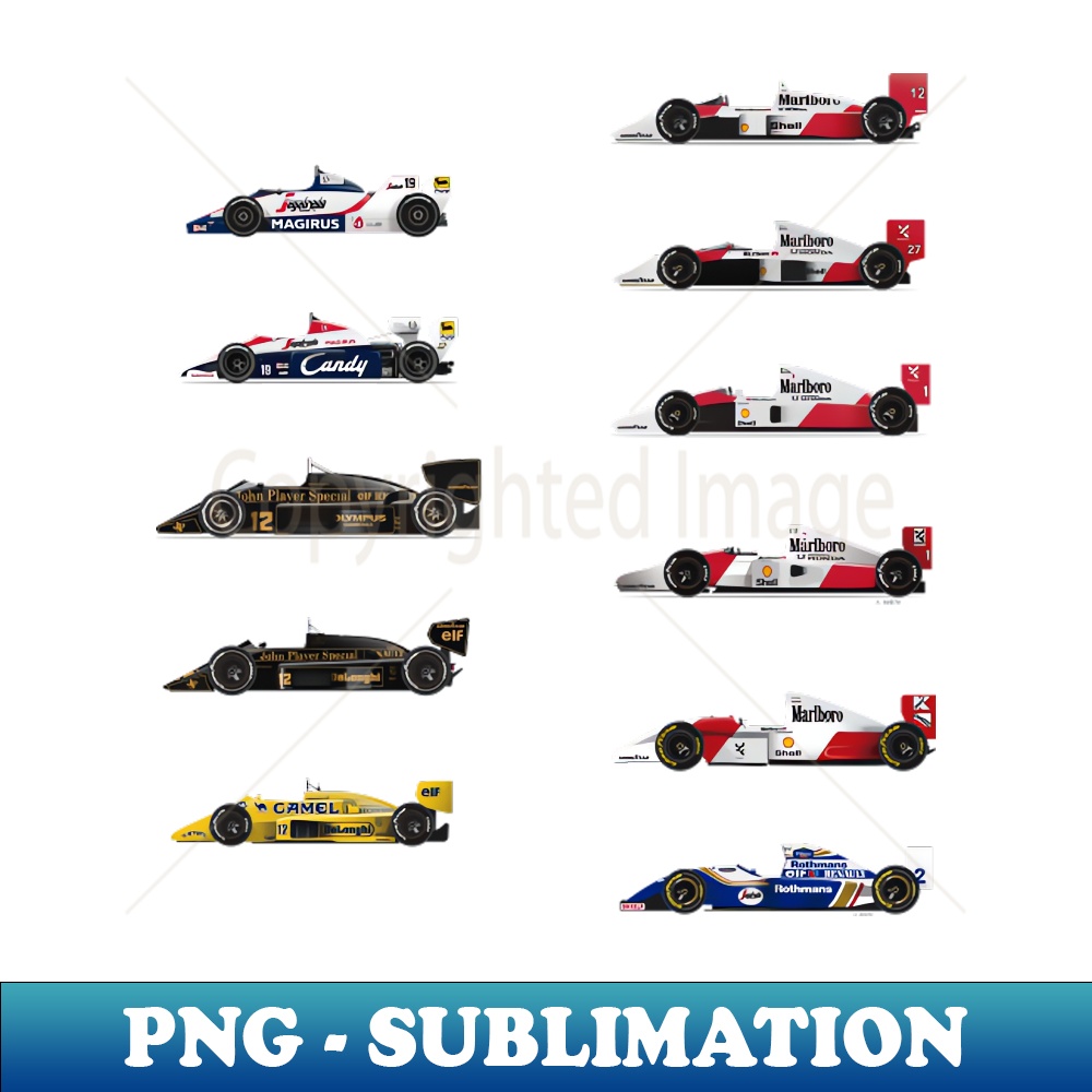 Ayrton Senna - All F1 Cars - PNG Sublimation Digital Downloa - Inspire ...