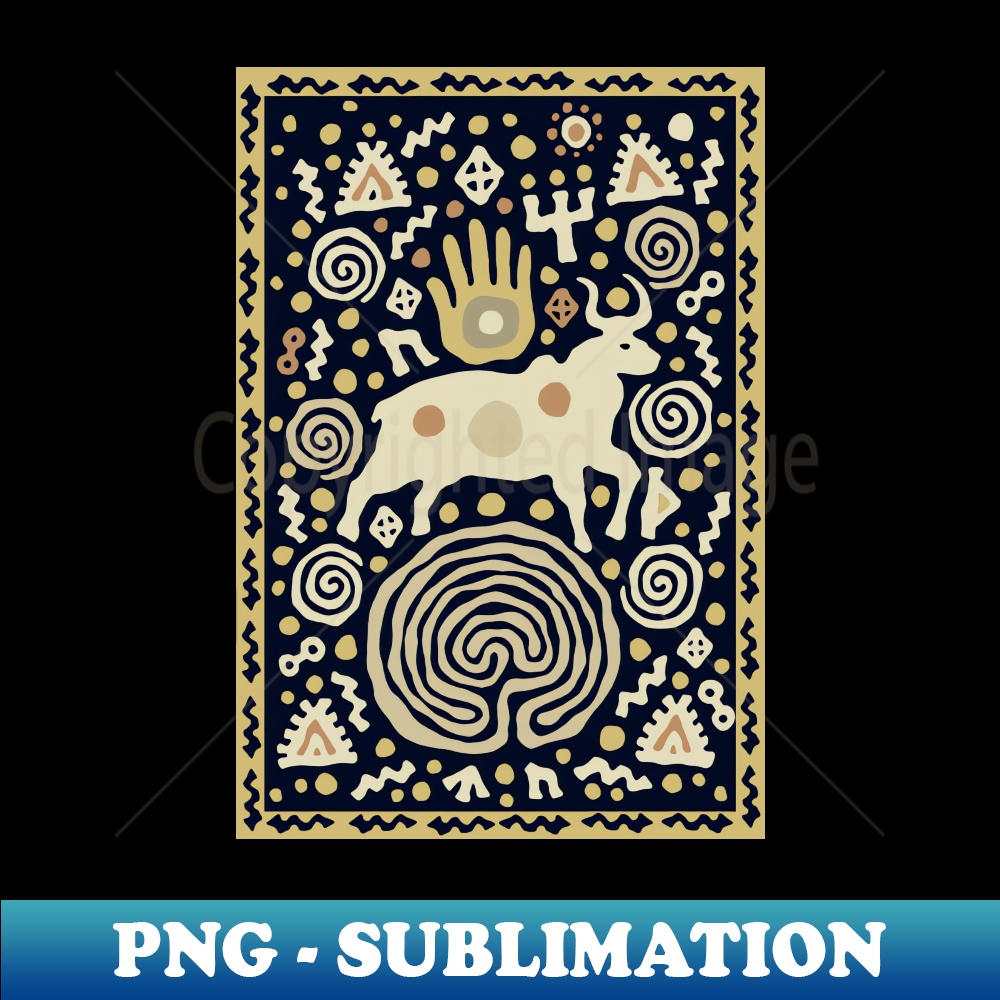 Shaman Bull in the Maze Ritual - PNG Transparent Sublimation - Inspire ...