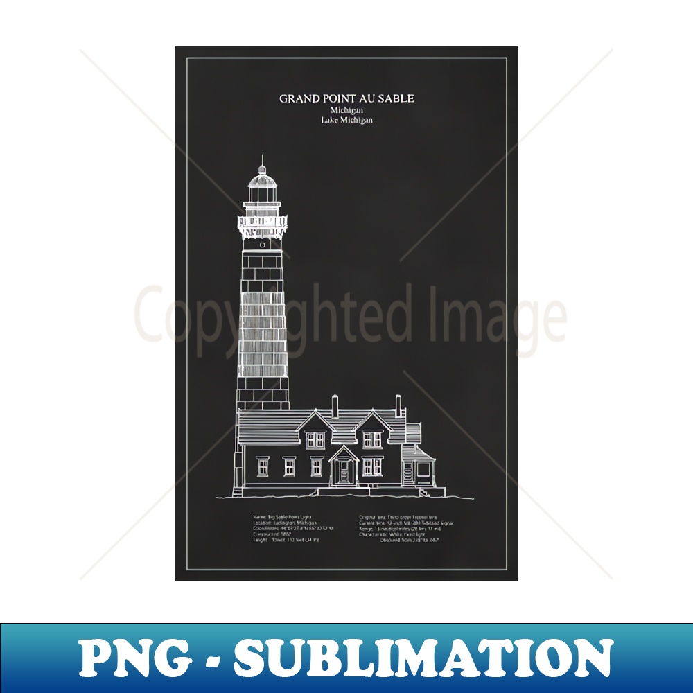 Grand Point Au Sable Lighthouse - Michigan - PD - Vintage Su | Inspire ...