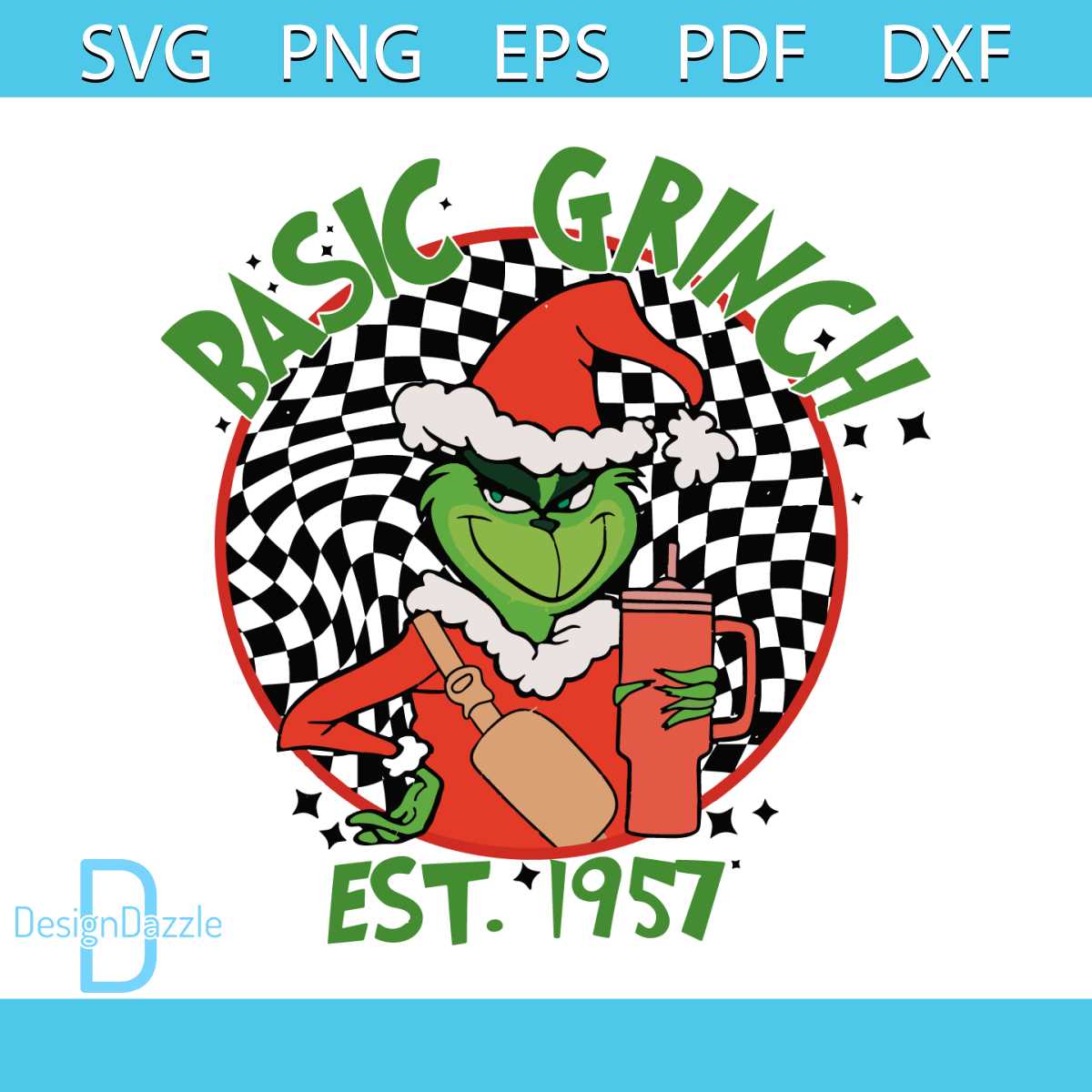 Christmas Movie Characters Retro Basic Grinch SVG Download | Inspire Uplift