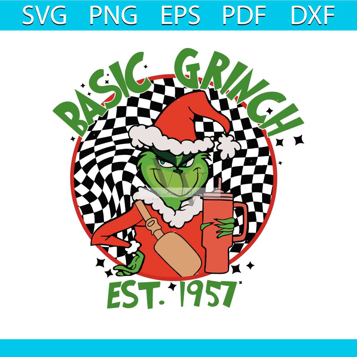Christmas Movie Characters Retro Basic Grinch SVG Download | Inspire Uplift