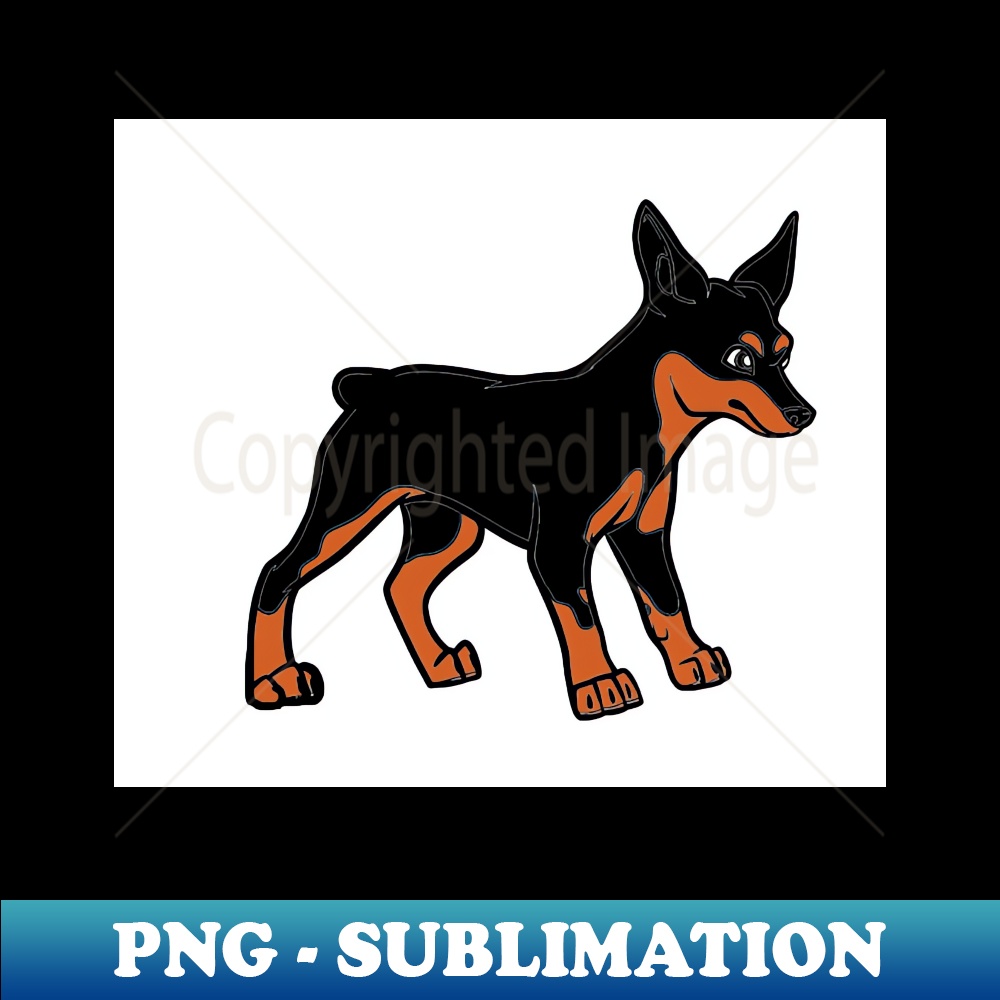 miniature pinscher black and rust cartoon - Retro PNG Sublim - Inspire ...