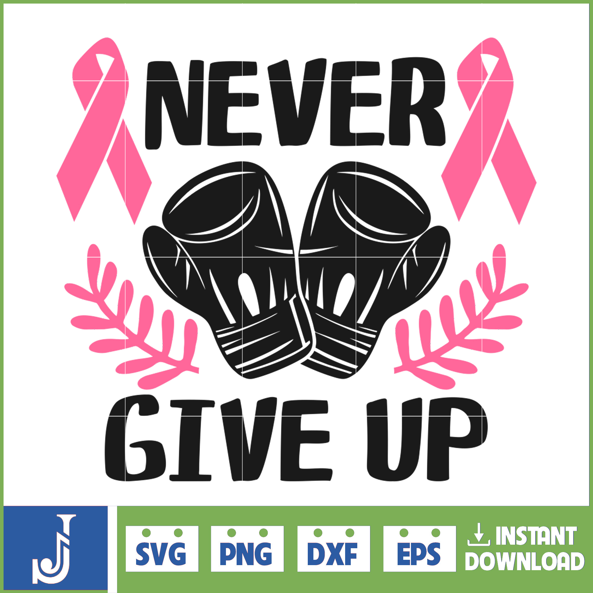 Breast Cancer Svg, Never Give Up Svg, Cancer Awareness, Inst | Inspire Uplift