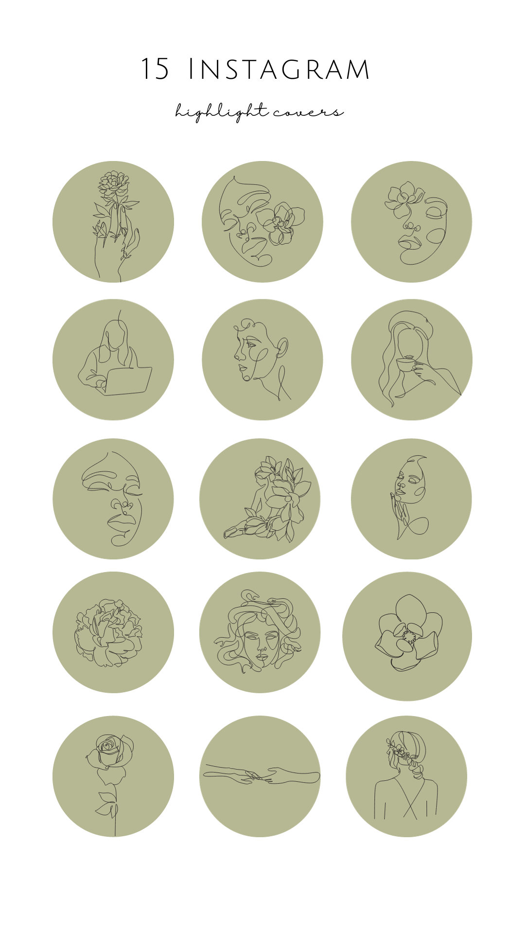 15 Green Instagram Highlight Icons. Line Art Instagram Highl | Inspire ...