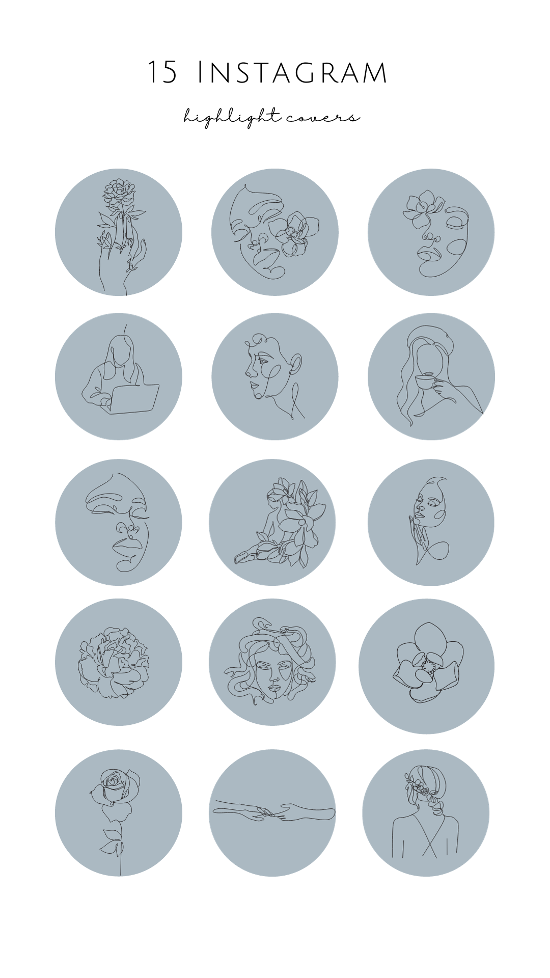 15 Blue Instagram Highlight Icons. Line Art Instagram Highli | Inspire ...