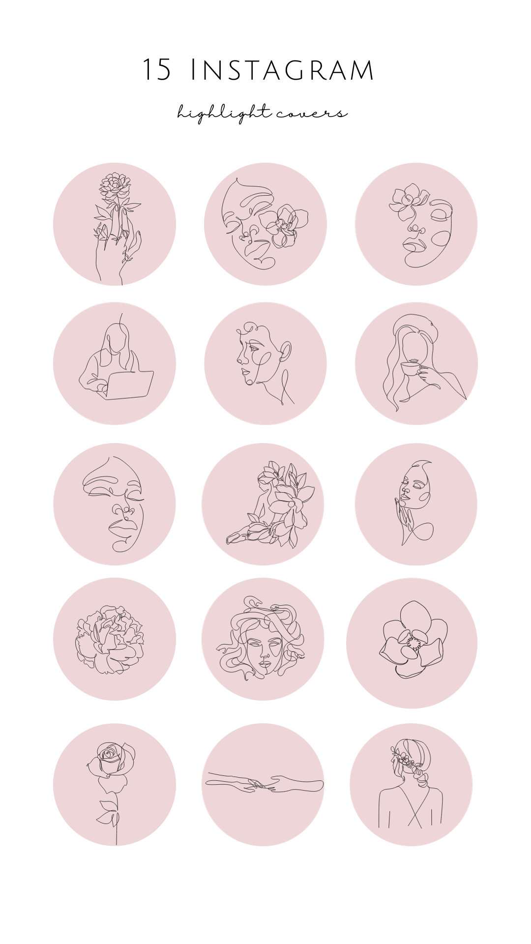 15 Pink Instagram Highlight Icons. Line Art Instagram Highli | Inspire ...