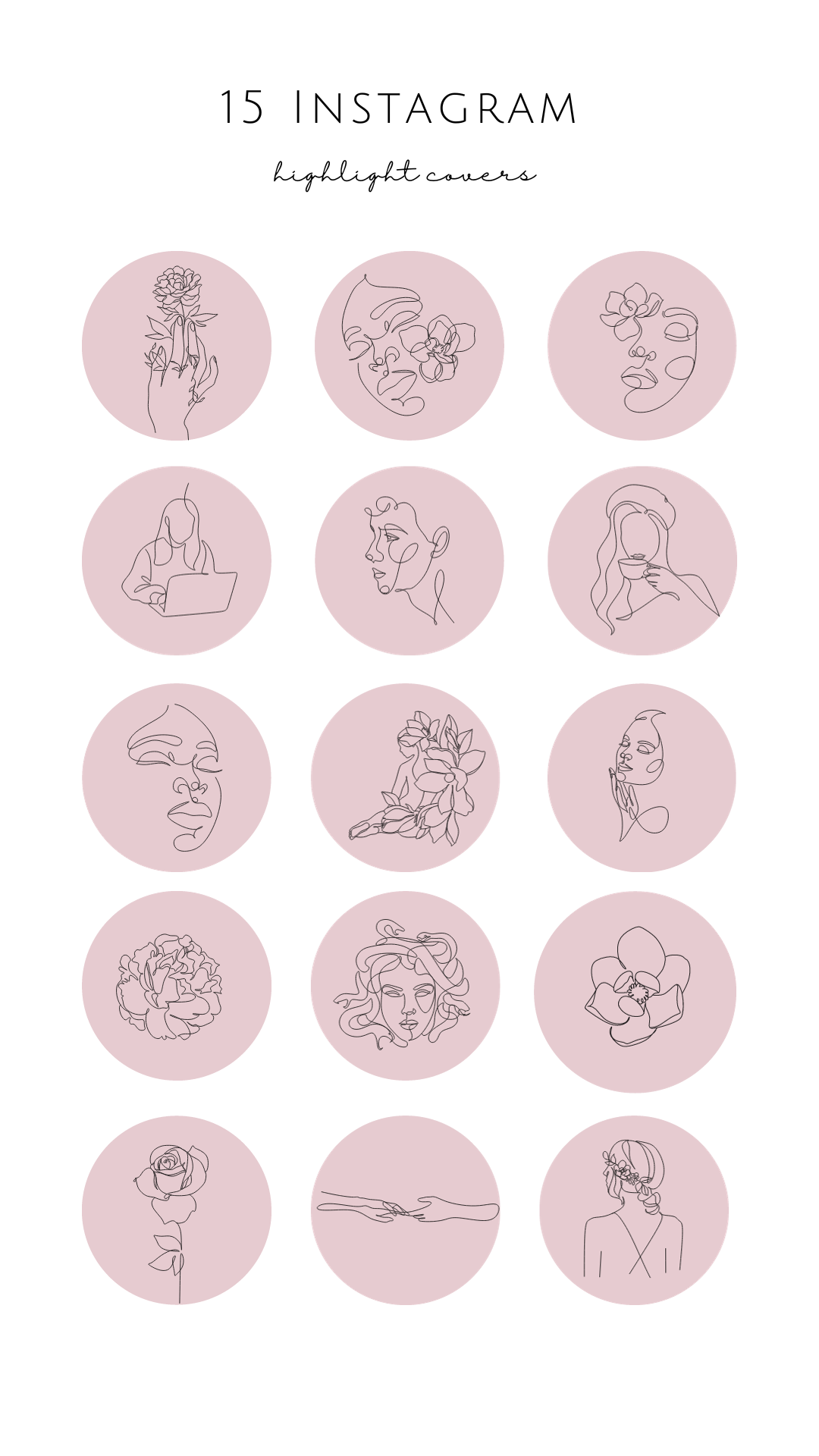 15 Pink Instagram Highlight Icons. Line Art Instagram Highli | Inspire ...