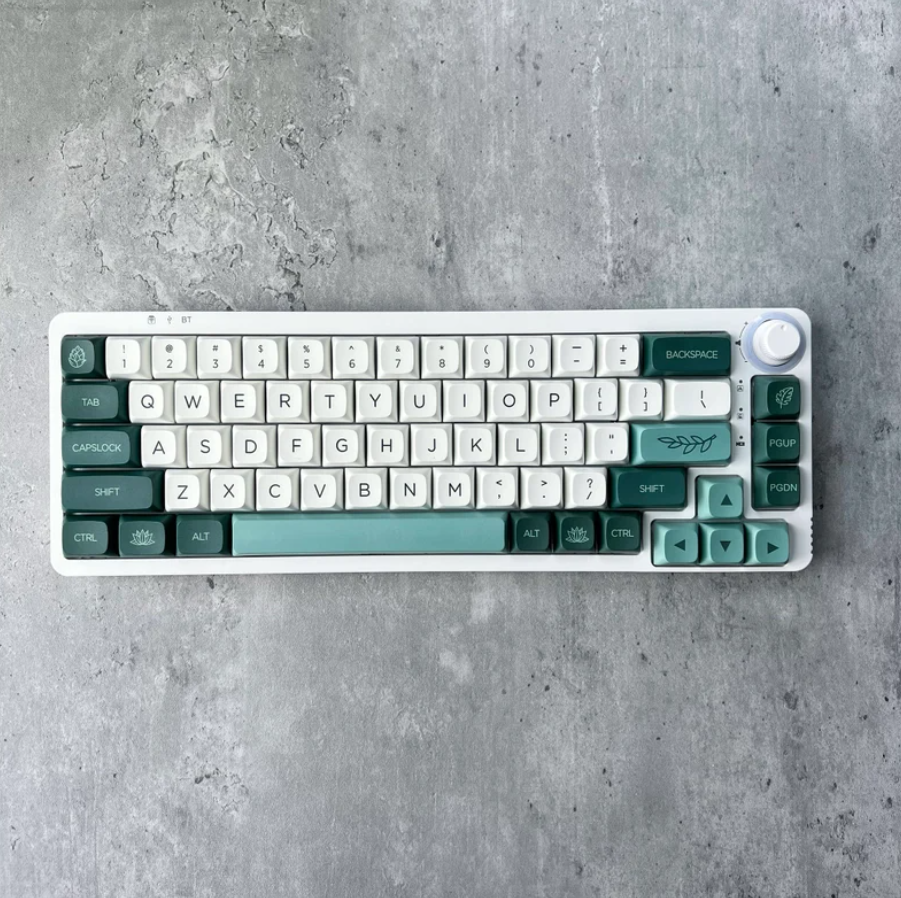 Green And White Keycap Set For Mechanical Keyboard - Inspire Uplift