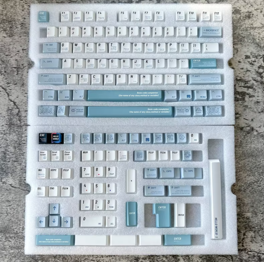 White Keycap Set For Mechanical Keyboard - Inspire Uplift