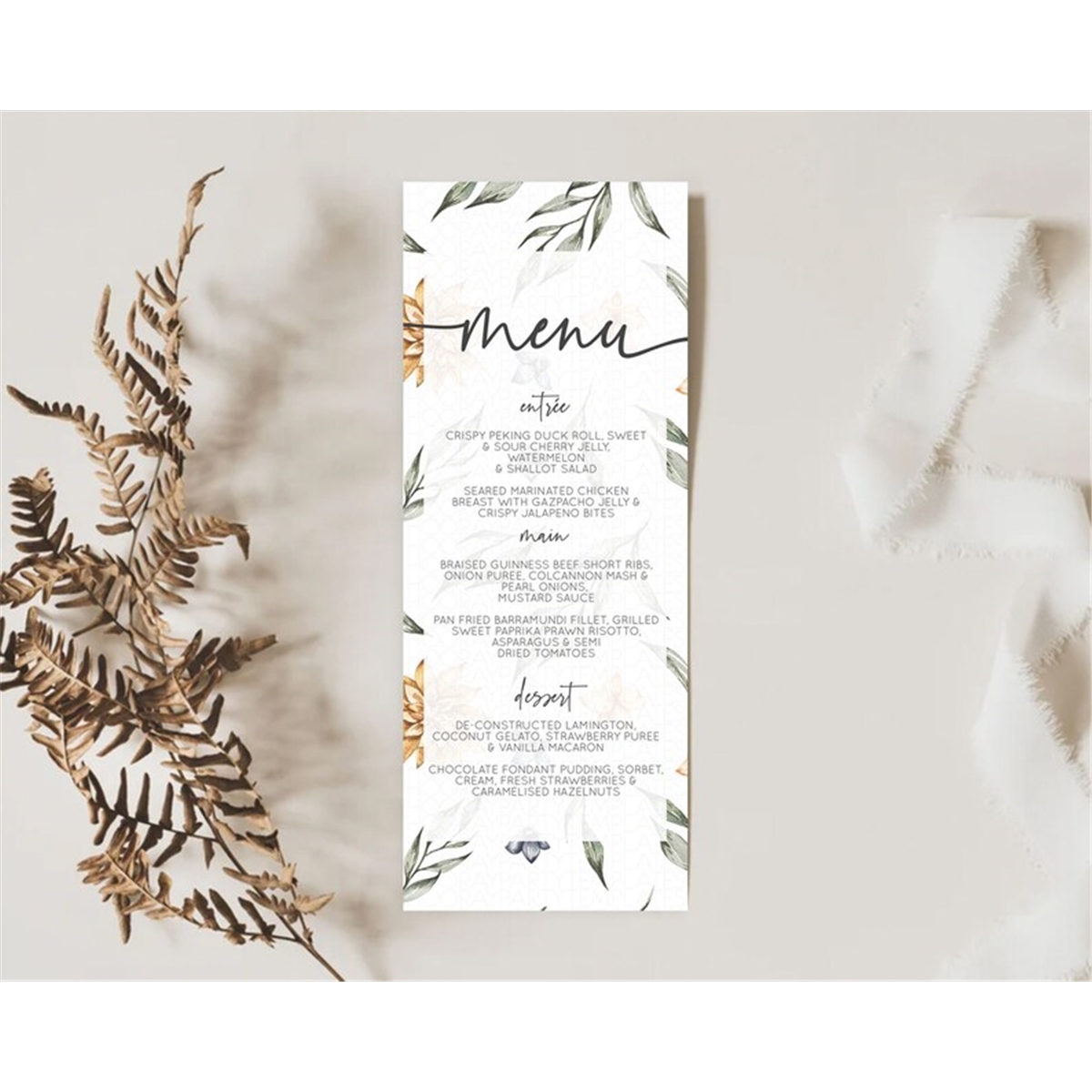 Leafy Menu Green Leaf Menu Template Eucalyptus Fern Leaves D - Inspire ...