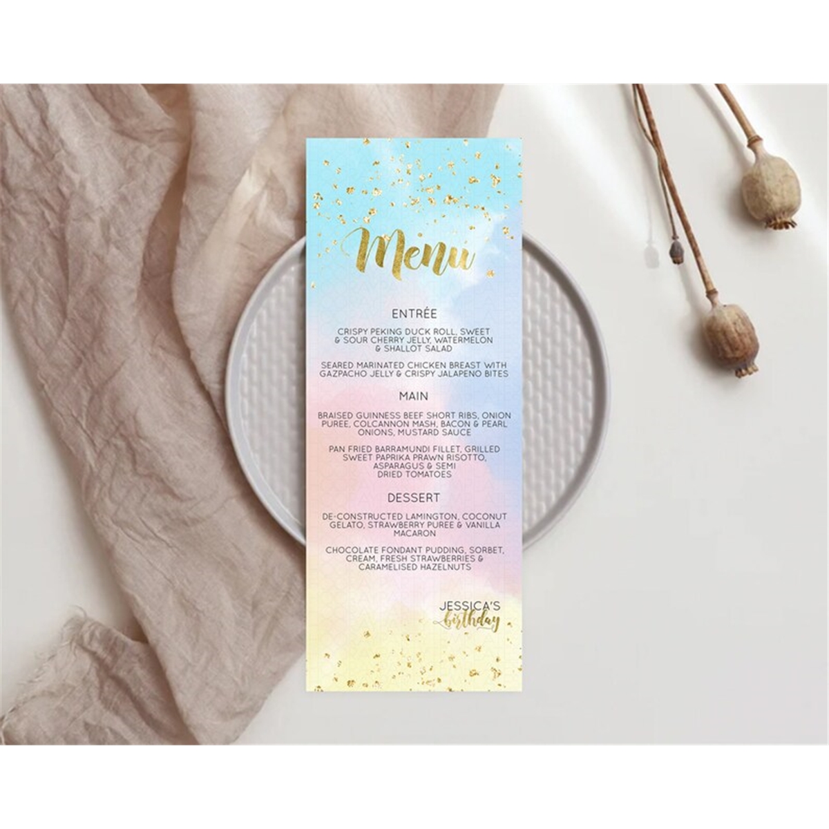 Pastel Menu Pastel Rainbow Menu Template Colorful Pastel Tab | Inspire ...