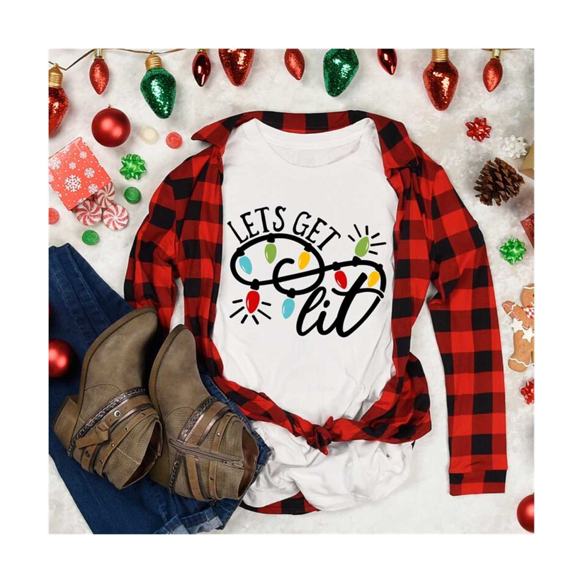 Let's get lit SVG cutting file,Christmas SVG, Christmas t-sh | Inspire ...