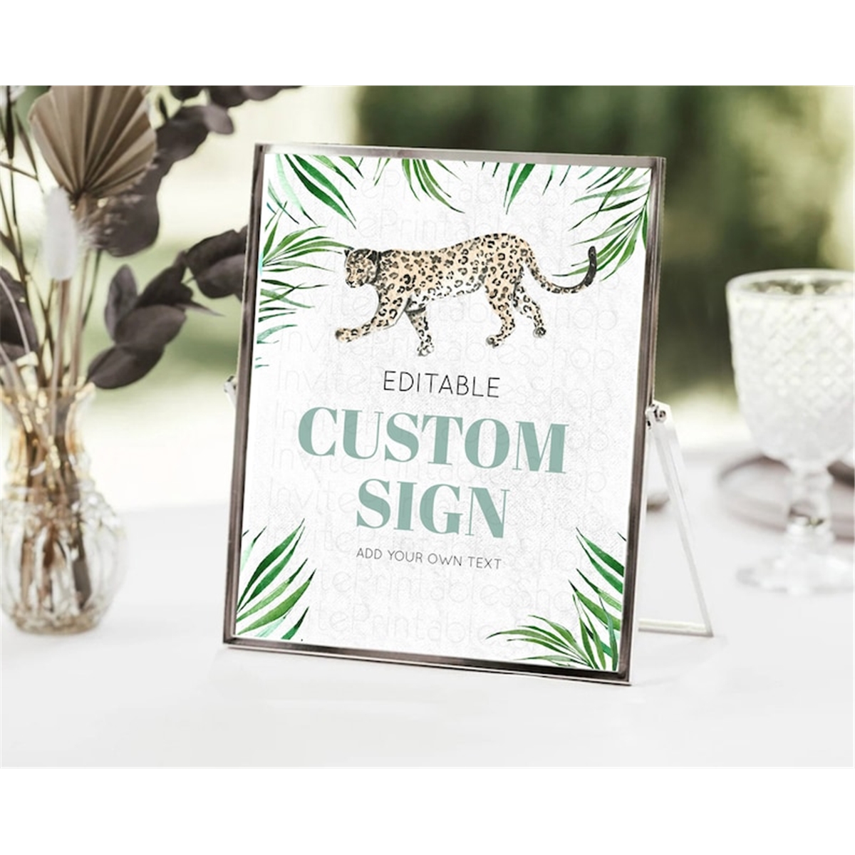 Cheetah Sign Cheetah Party Sign Template Safari Adventure Ta - Inspire ...