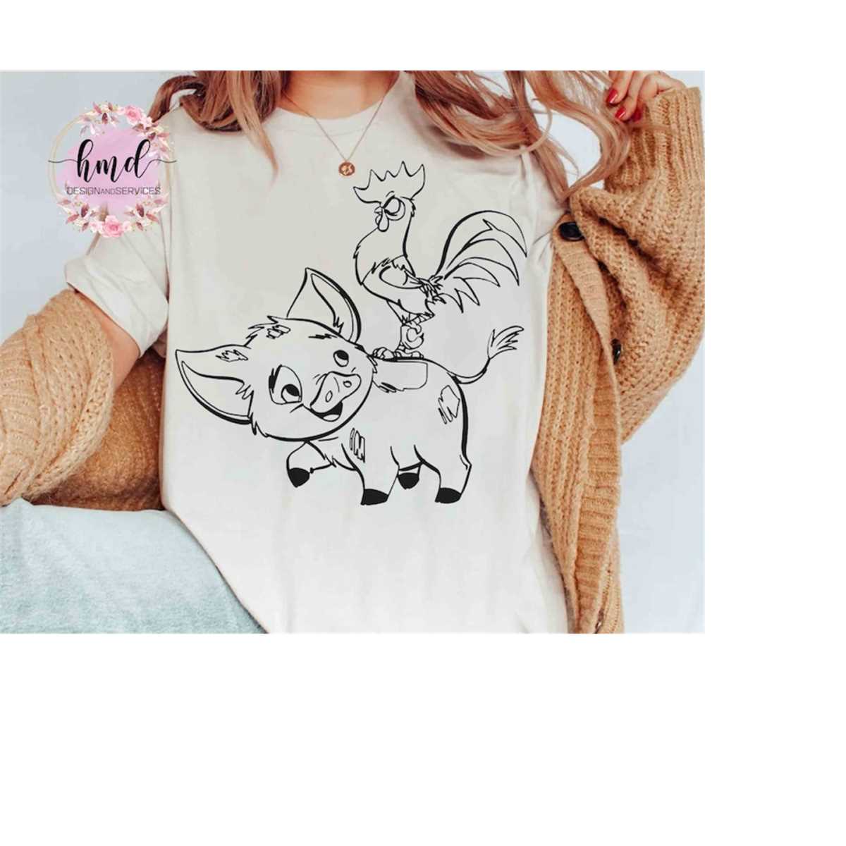 Disney Moana Cute Pua And Hei Hei Sketch Portrait Shirt, Mag | Inspire ...