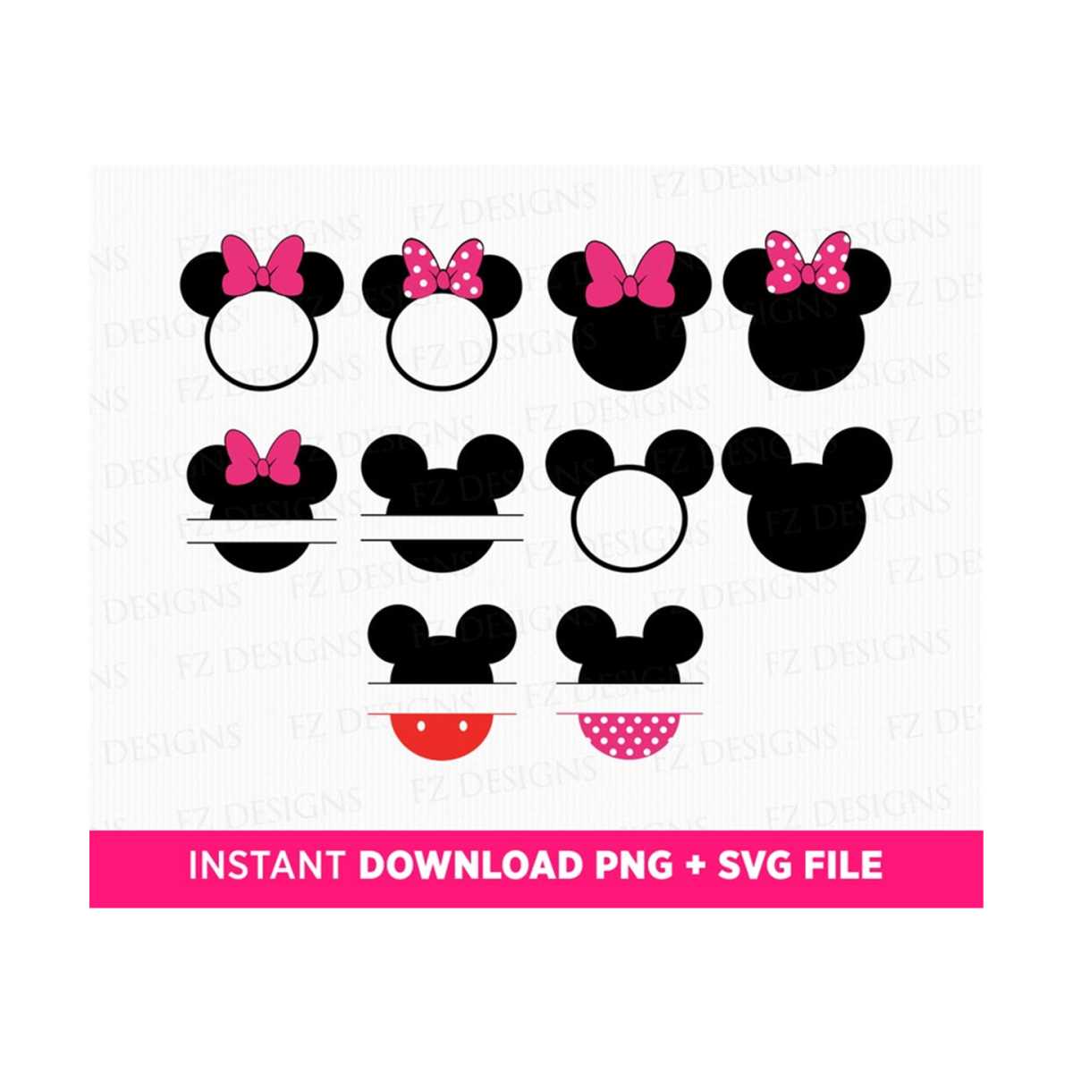 Bundle Mouse Frame Svg, Mouse Ears Svg, Family Vacation Svg, | Inspire ...