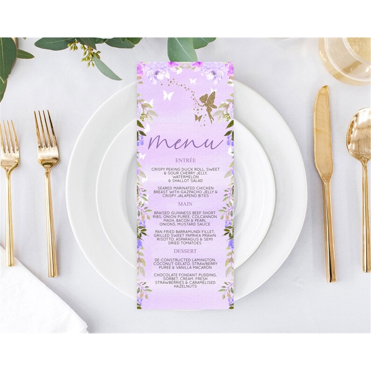 Fairy Menu Fairy Menu Template Enchanted Garden Pastel Flora | Inspire ...