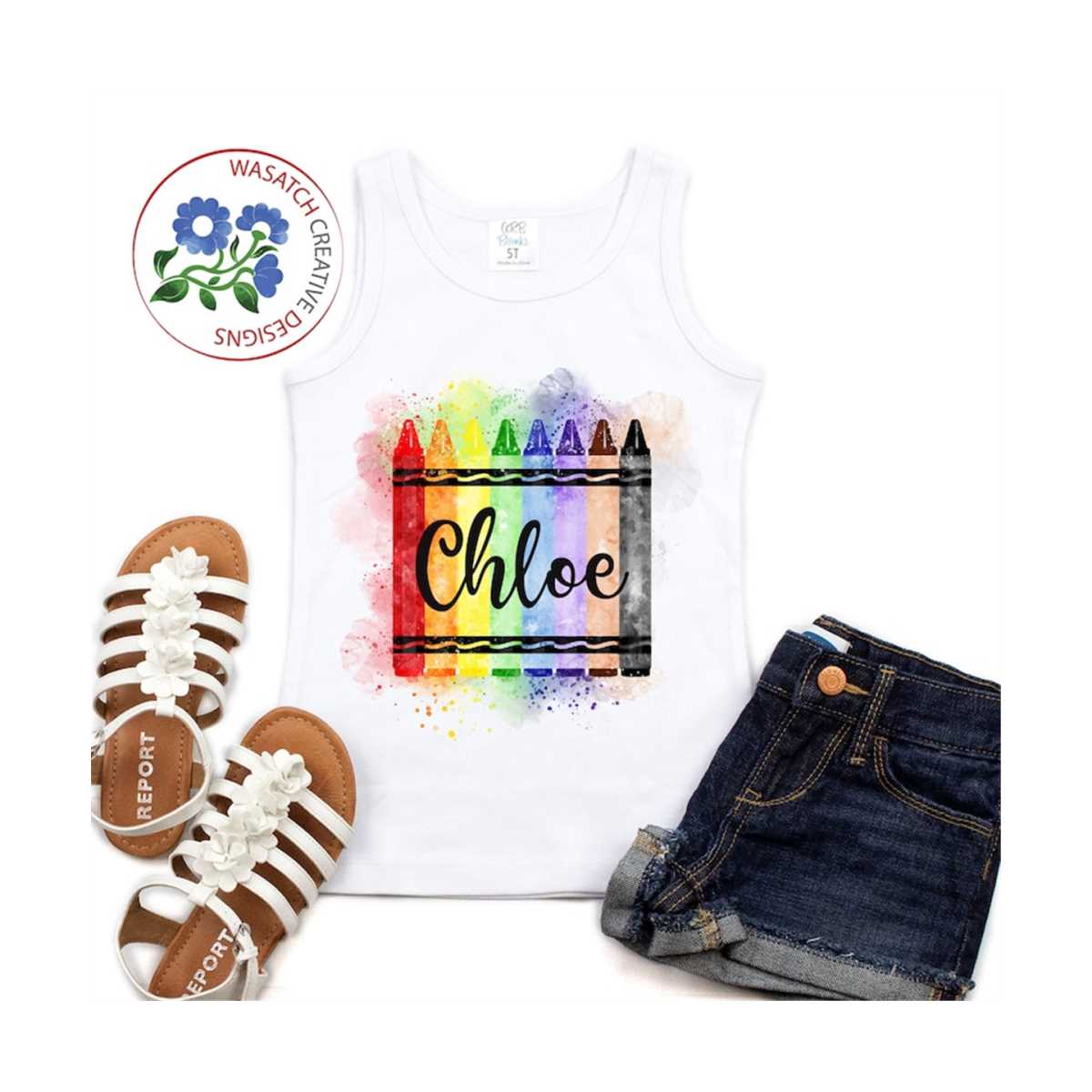 Watercolor crayons Sublimation Design Download DTG printing | Inspire ...