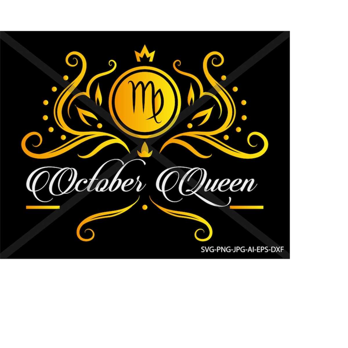 October queen svg. silhouette, INSTANT DOWNLOAD, svg-png-eps - Inspire ...