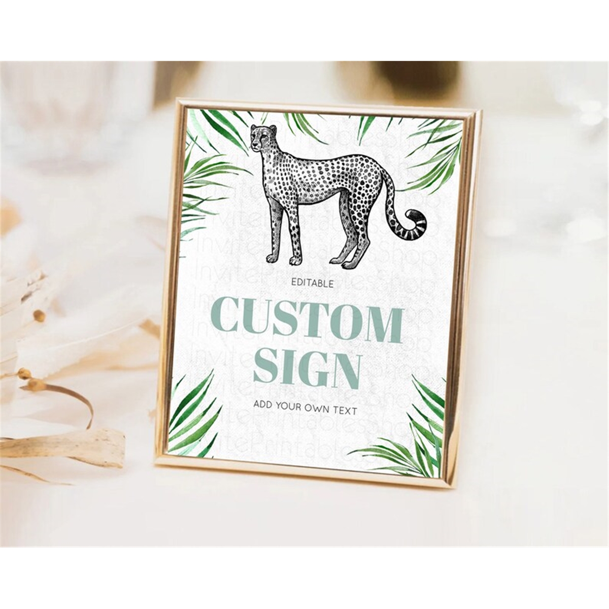 Cheetah Sign Cheetah Party Sign Template Safari Adventure Ta | Inspire ...