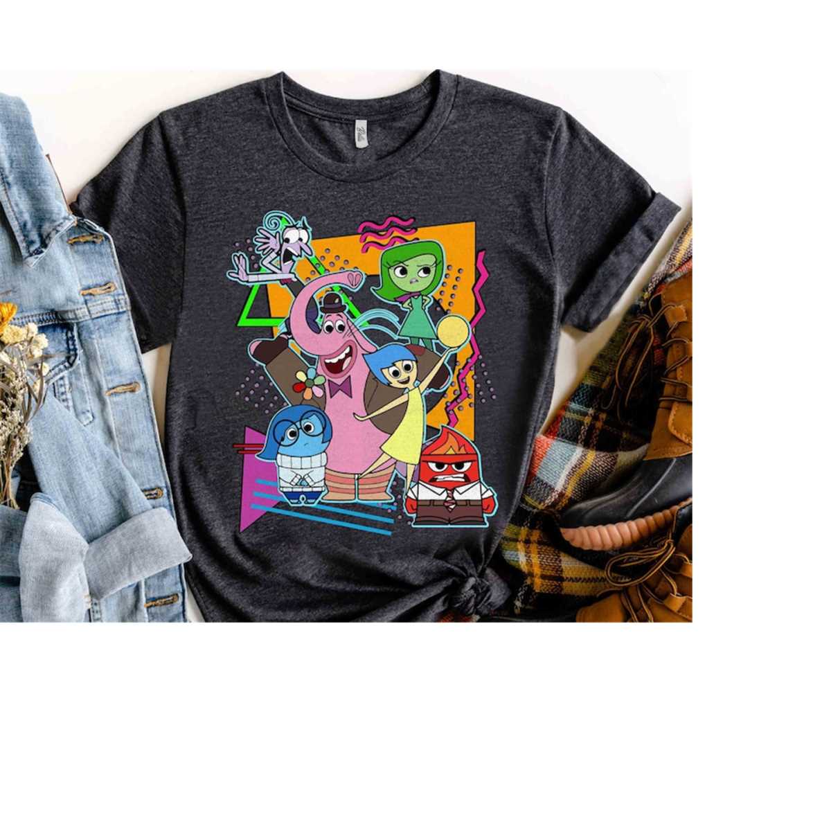 Disney Pixar Retro 90s Inside Out Group Shot Characters Shir | Inspire ...
