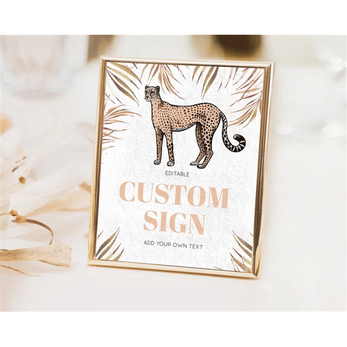 Cheetah Sign Cheetah Party Sign Template Safari Adventure Ta - Inspire ...