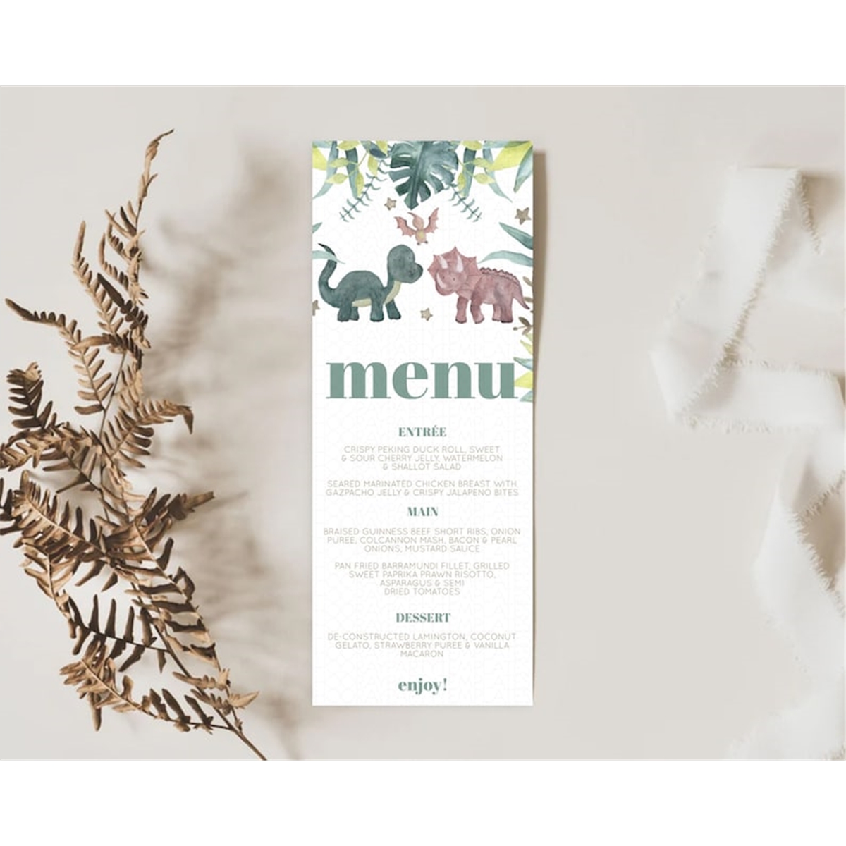 Dinosaur Menu Dinosaur Volcano Menu Template Dinosaur Table - Inspire ...