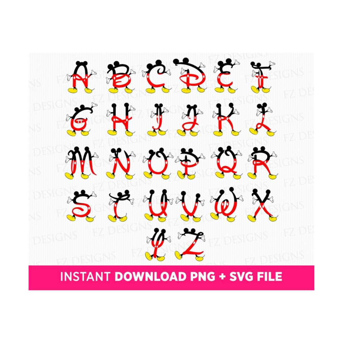 Mouse Font Svg, Fonts with Hands and Foot Svg, Mouse Alphabe | Inspire ...