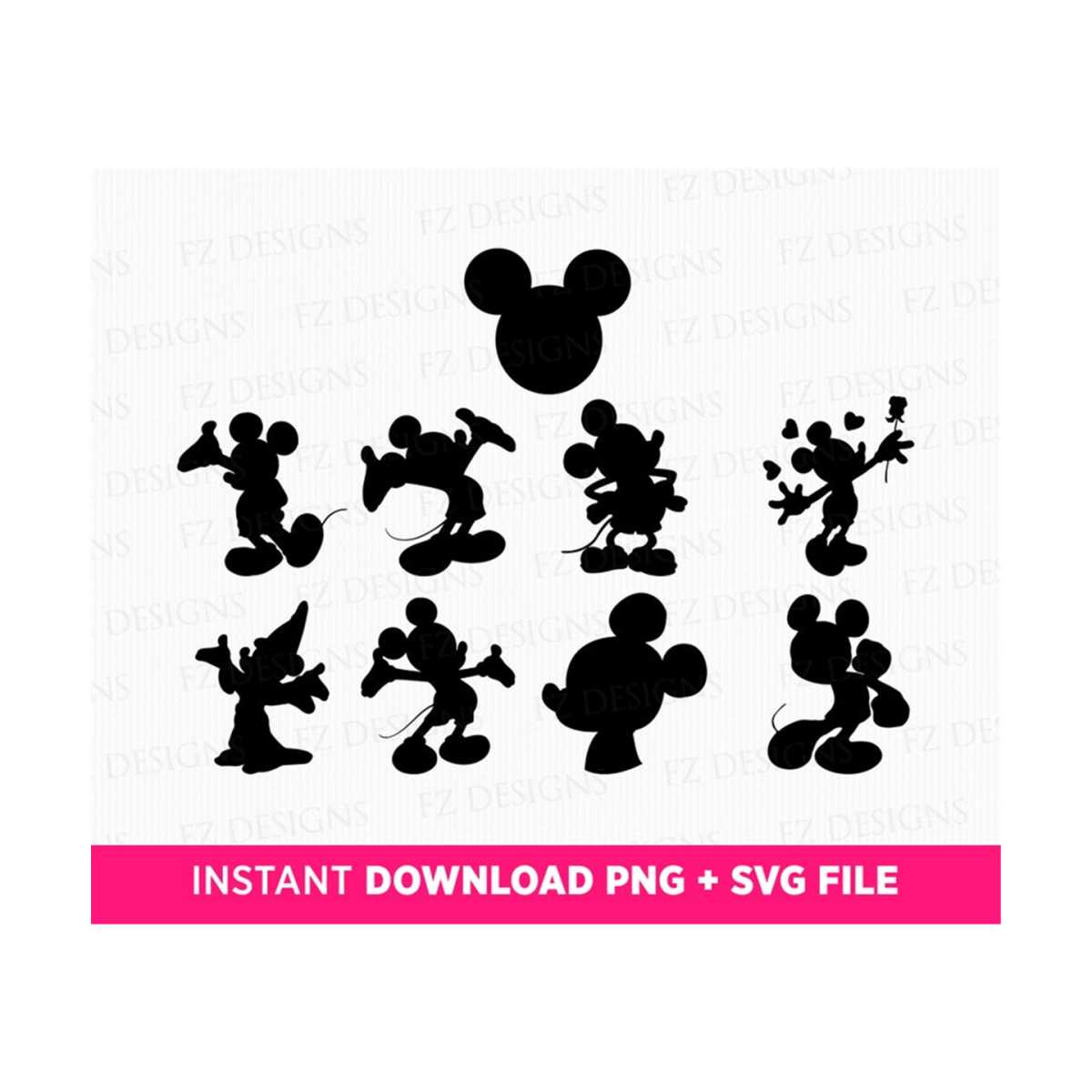 Bundle Mouse Silhouette Svg, Family Vacation Svg, Magical Ki | Inspire ...